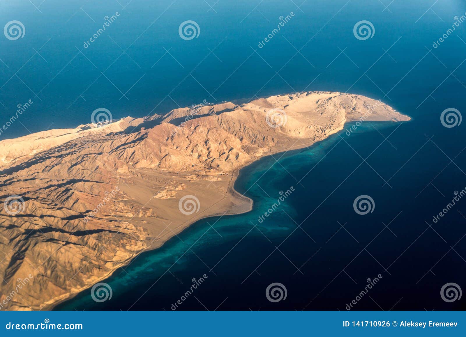 Top View of a Part of the Island among the Blue Sea Stock Photo - Image ...