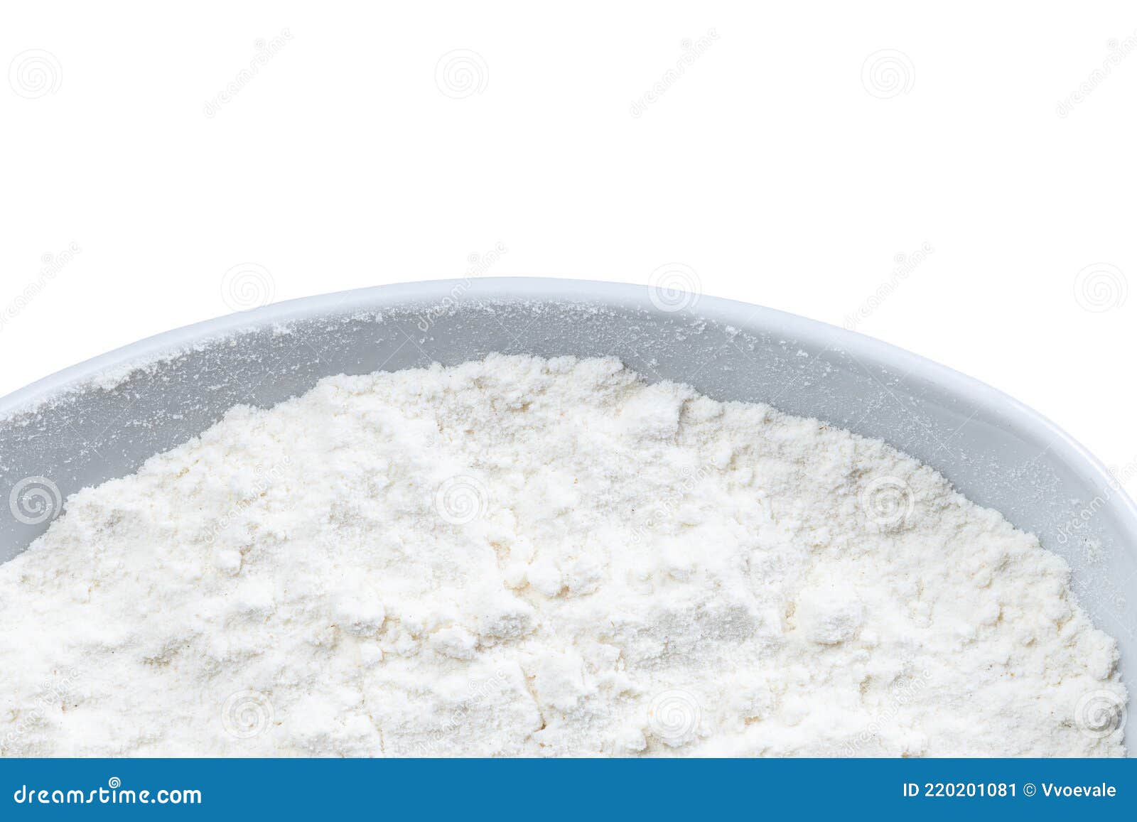 Top View of Part of Round Bowl with Wheat Flour Stock Image - Image of ...