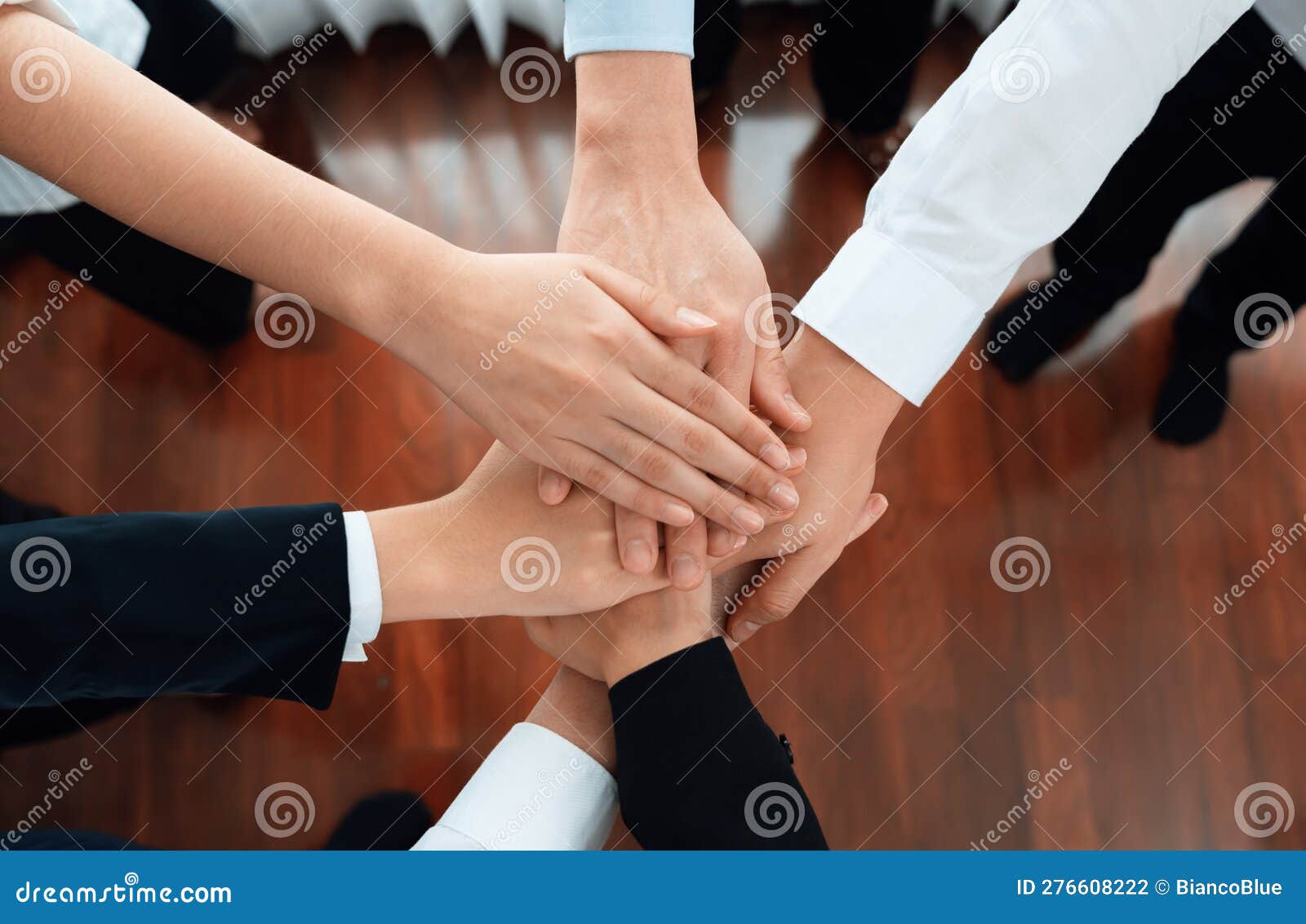 Top View Partial Hand Join Stack and Form Circle As Symbol of Harmony ...