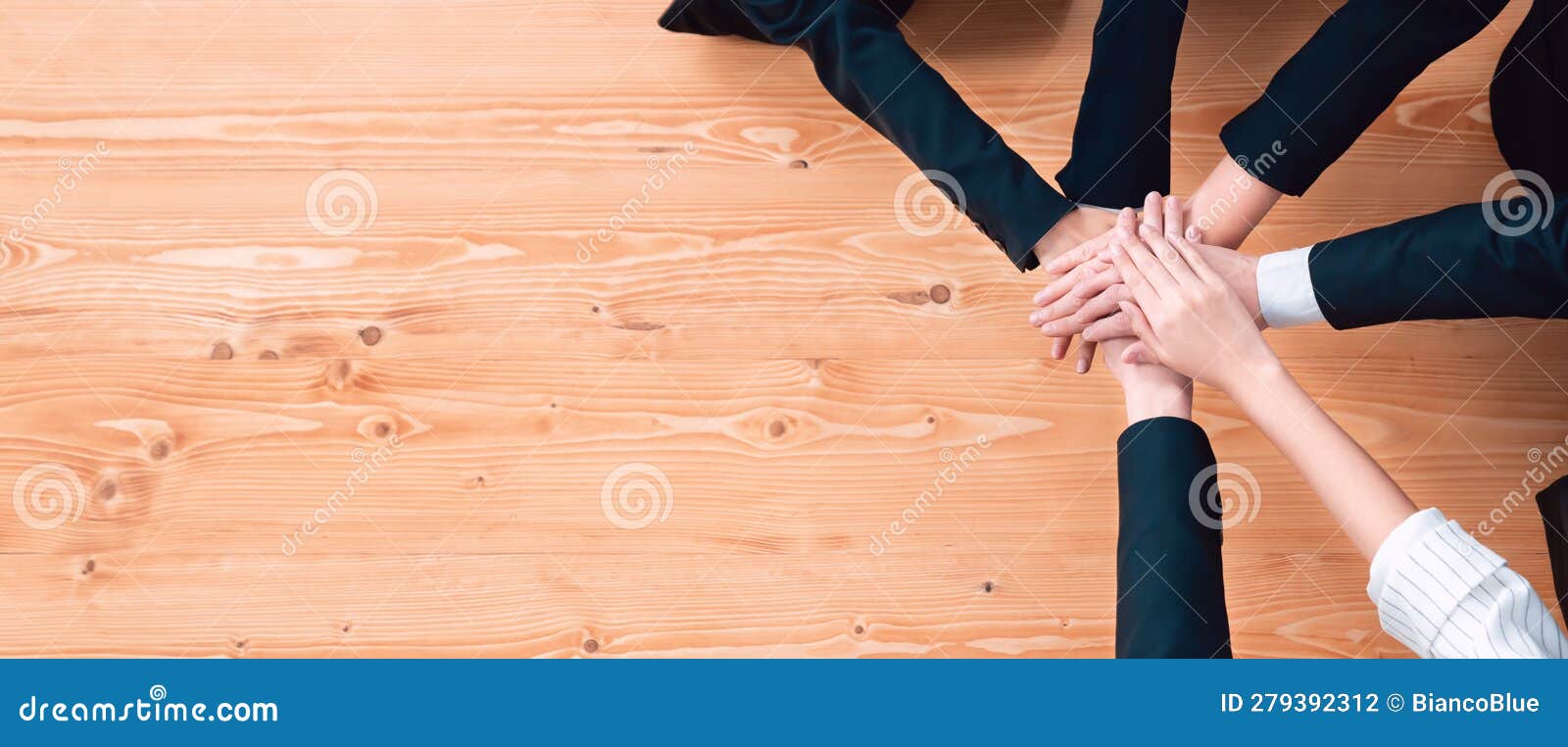 Top View Partial Hand Join Stack and Form Circle As Symbol of Harmony ...