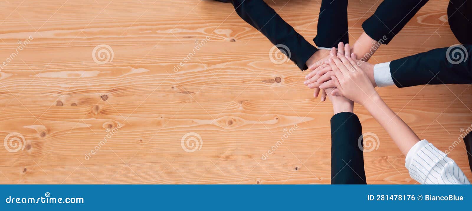 Top View Partial Hand Join Stack and Form Circle As Symbol of Harmony ...