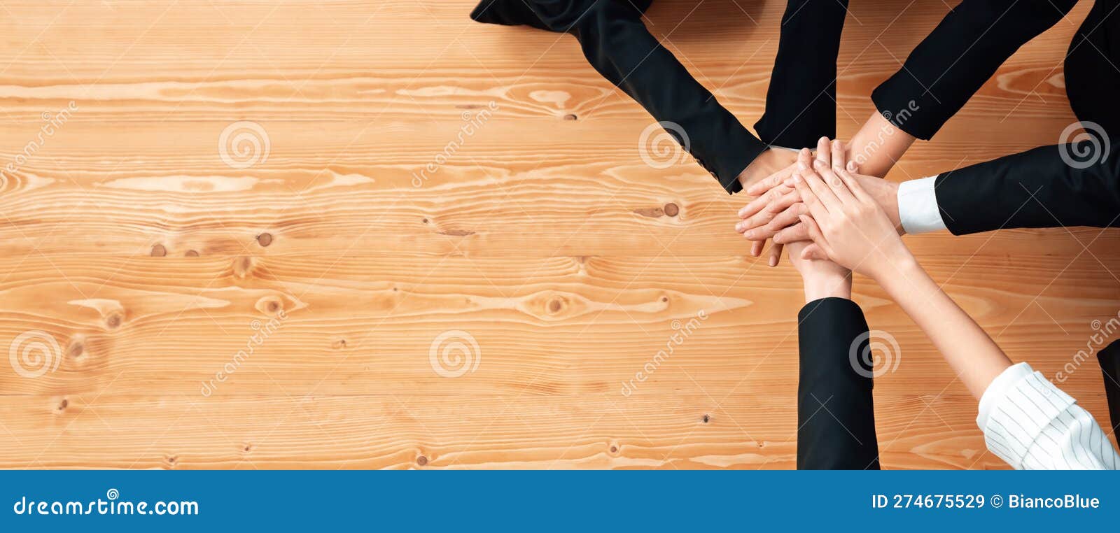 Top View Partial Hand Join Stack and Form Circle As Symbol of Harmony ...