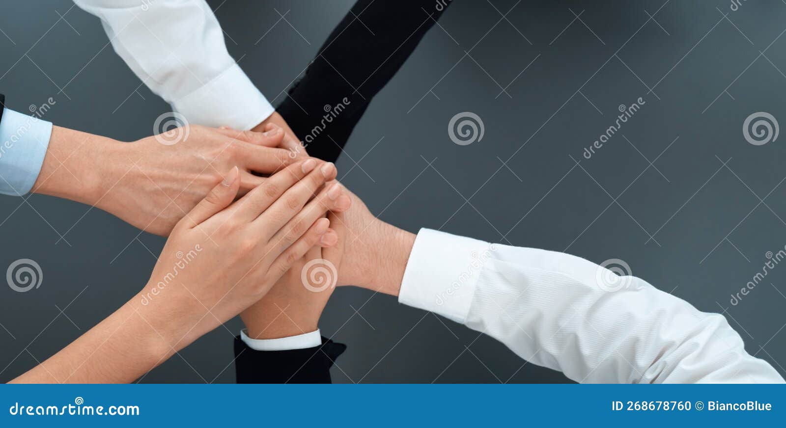 Top View Partial Hand Join Stack and Form Circle As Symbol of Harmony ...