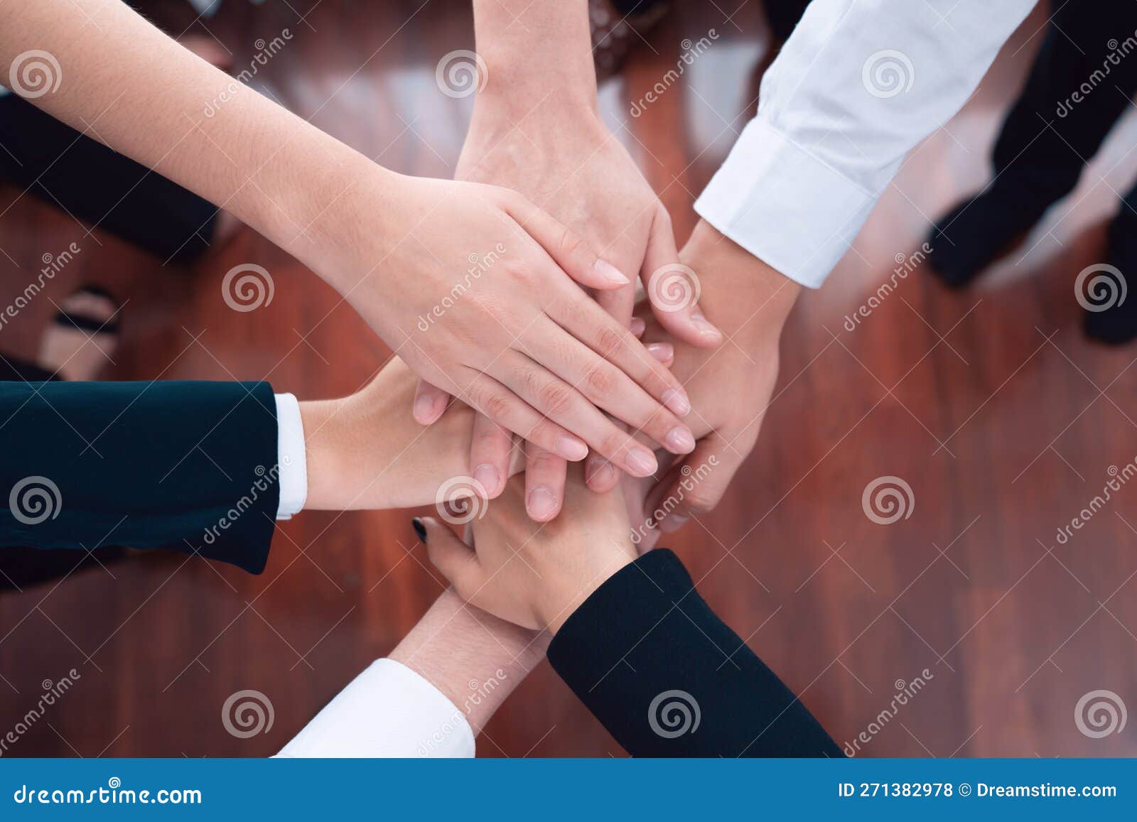 Top View Partial Hand Join Stack and Form Circle As Symbol of Harmony ...