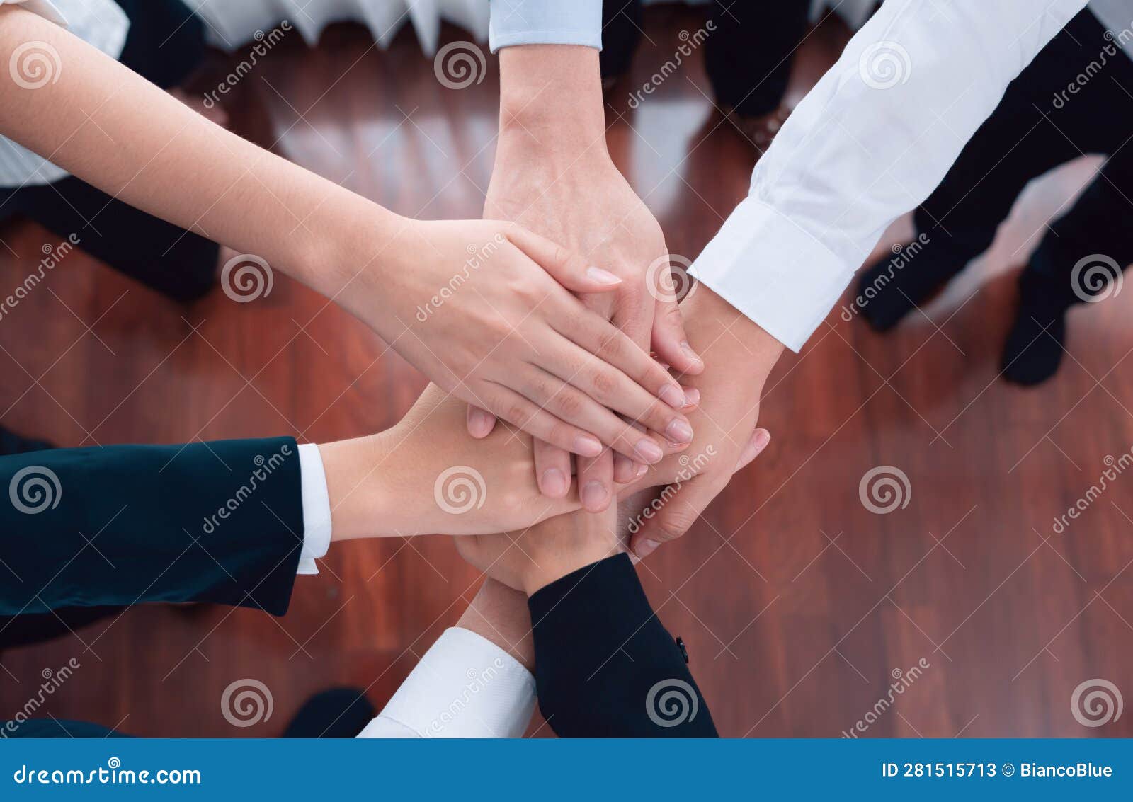 Top View Partial Hand Join Stack and Form Circle As Symbol of Harmony ...