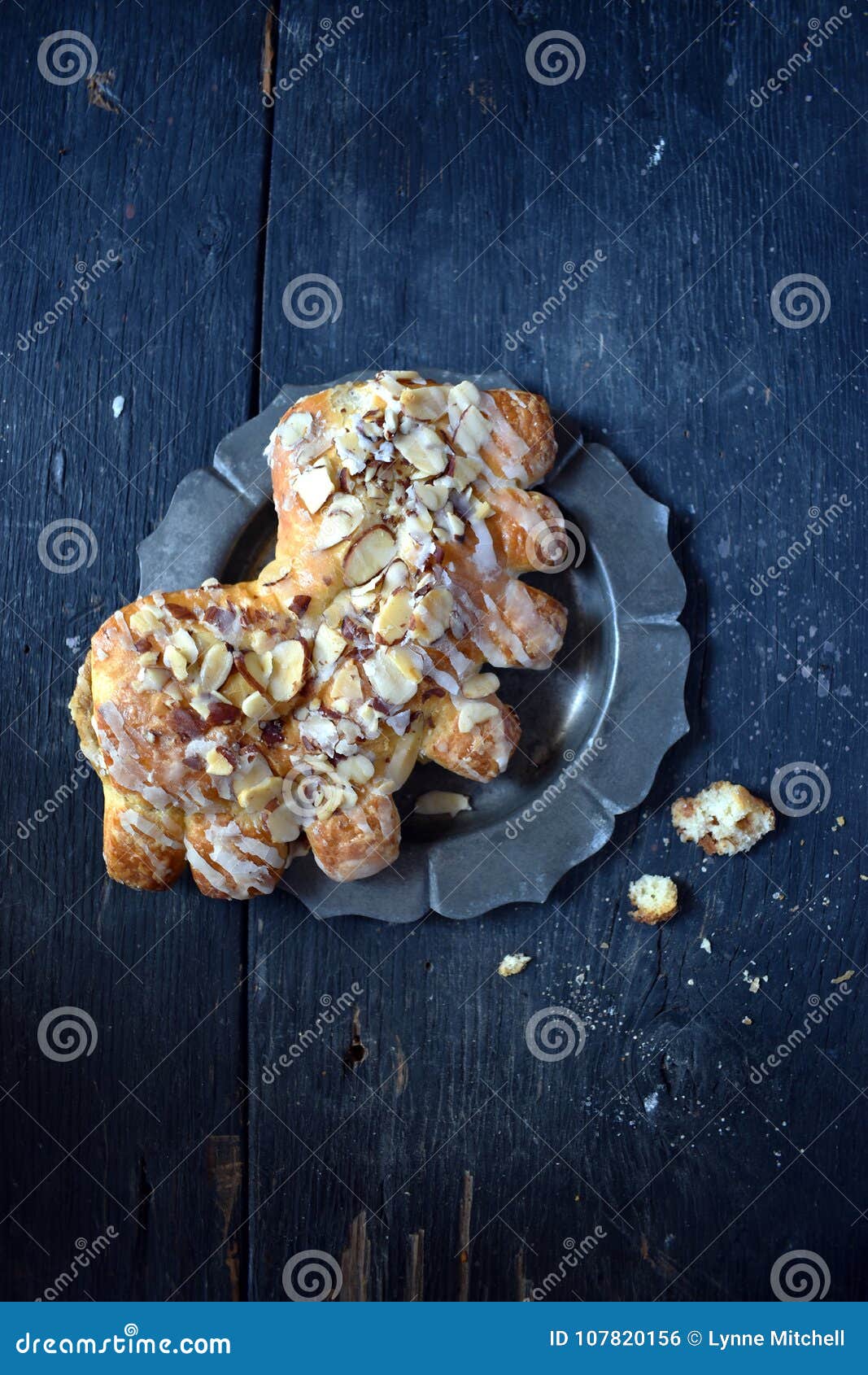 Top View Pastry in Rustic Setting Stock Photo - Image of plate, sweet ...