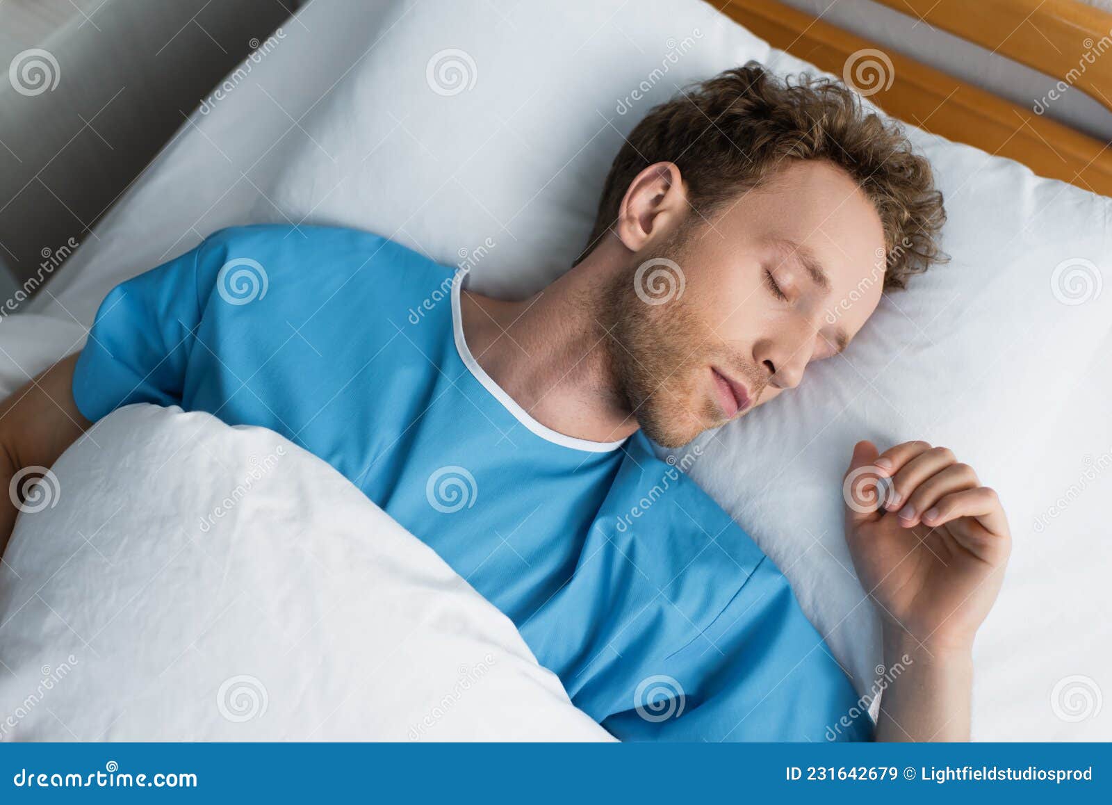 Top View of Patient Sleeping on Stock Image - Image of medical, tired ...