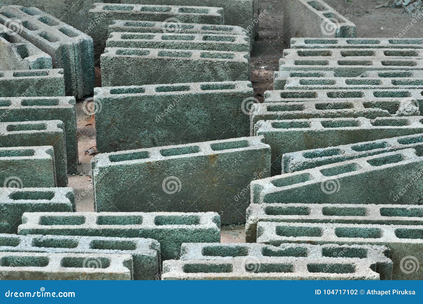 Top View Pattern of Concrete Blocks Stock Photo - Image of industry ...