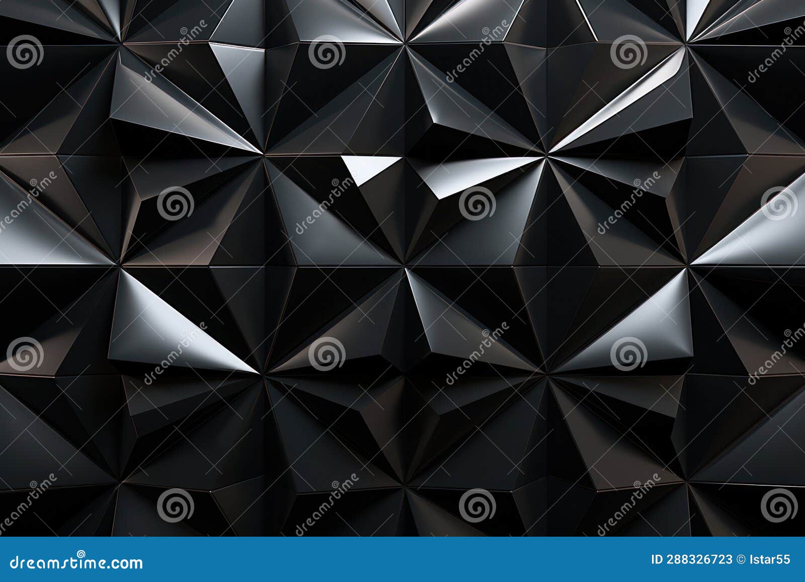 Top-View Pattern of Polished Black Pyramids on Semi-Gloss Wall AI ...