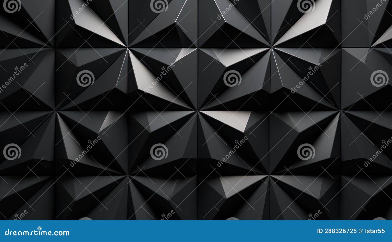 Top-View Pattern of Polished Black Pyramids on Semi-Gloss Wall AI ...