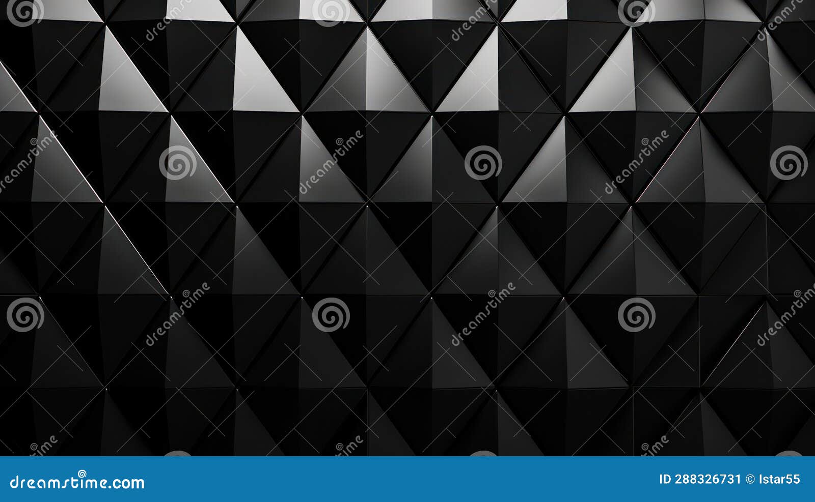 Top-View Pattern of Polished Black Pyramids on Semi-Gloss Wall AI ...