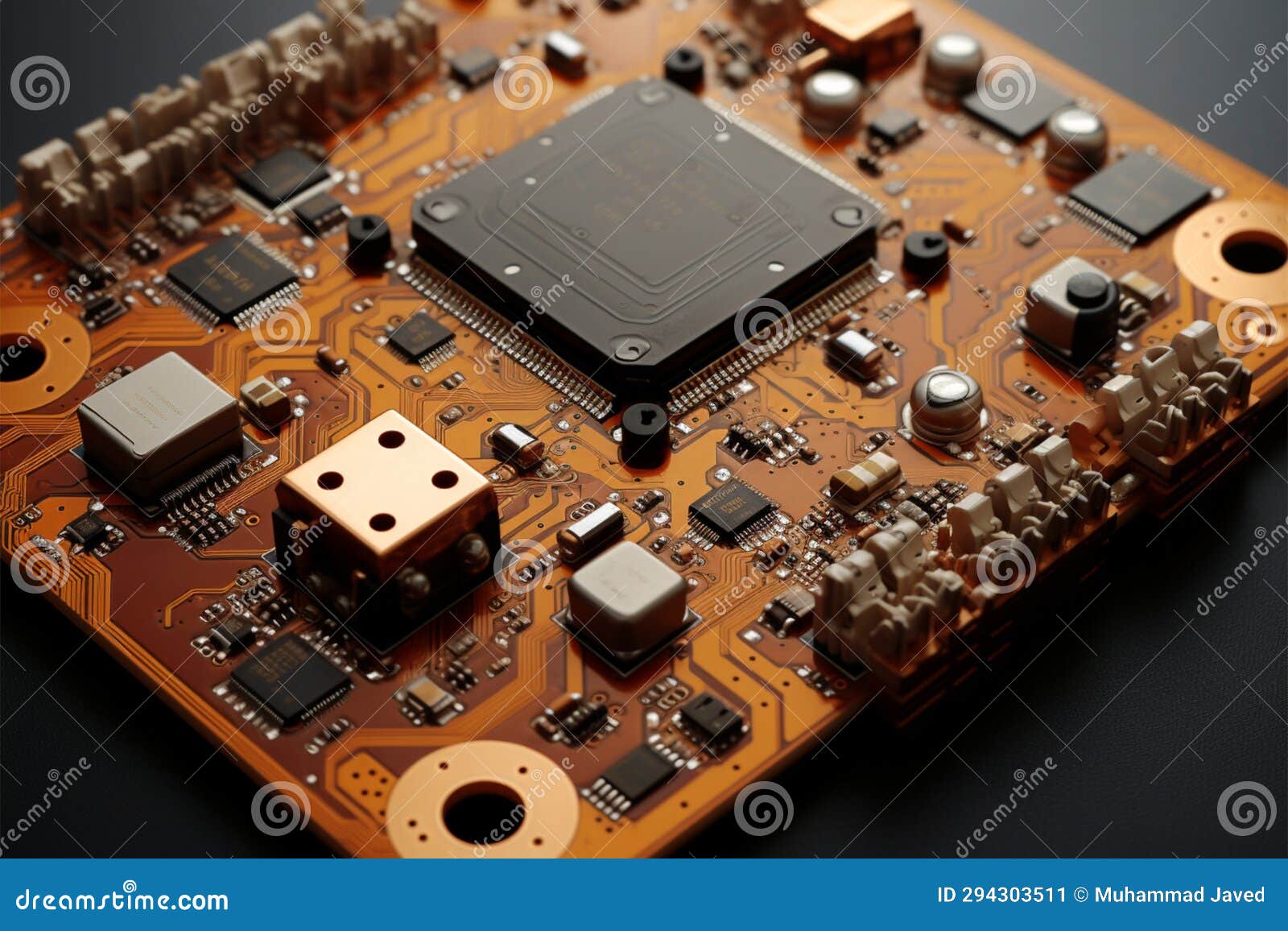 A Top View of the PCB Appears Incomplete without Components Stock ...
