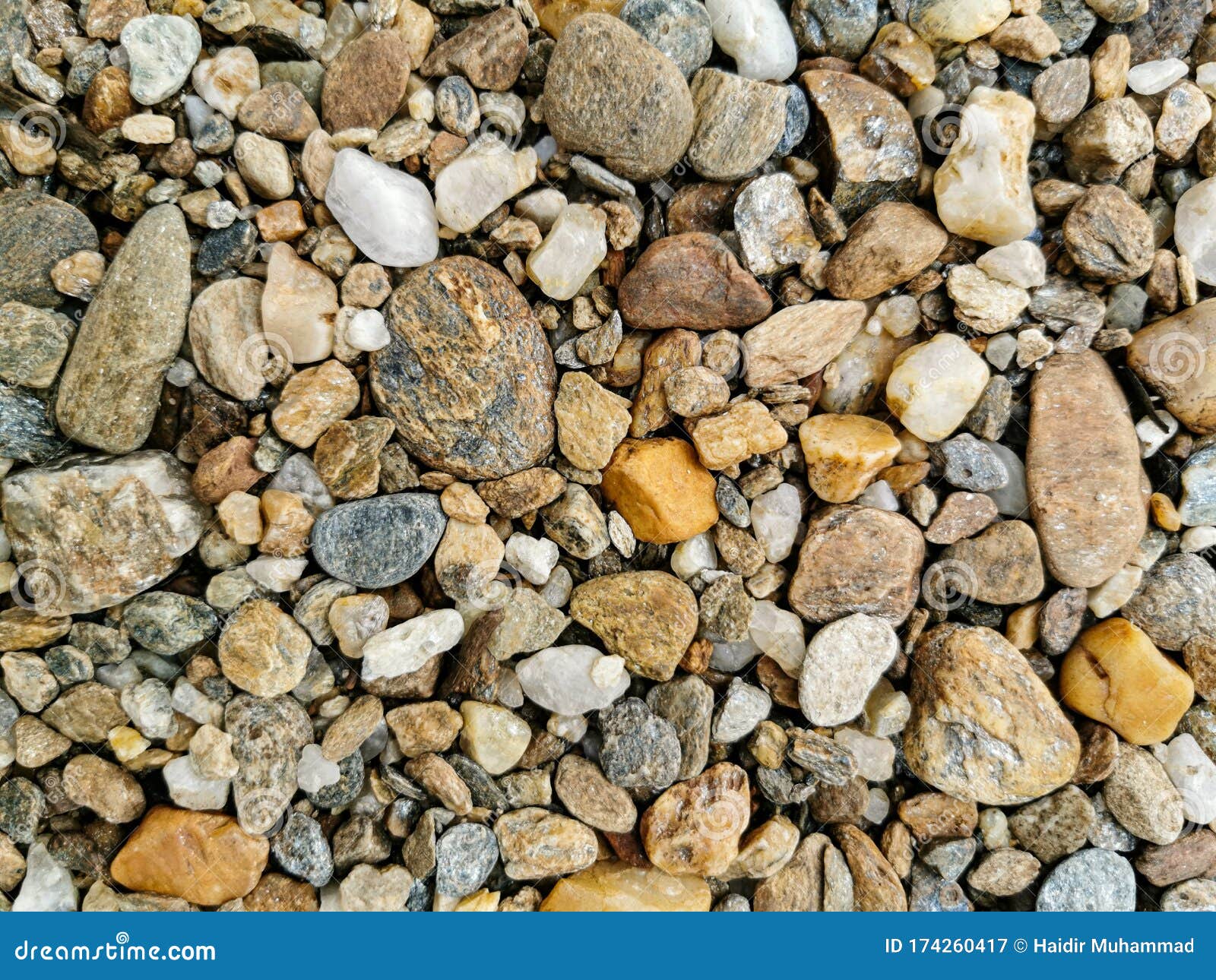 Top View of Pebbles Texture Background. River Stones Landscape Stock ...