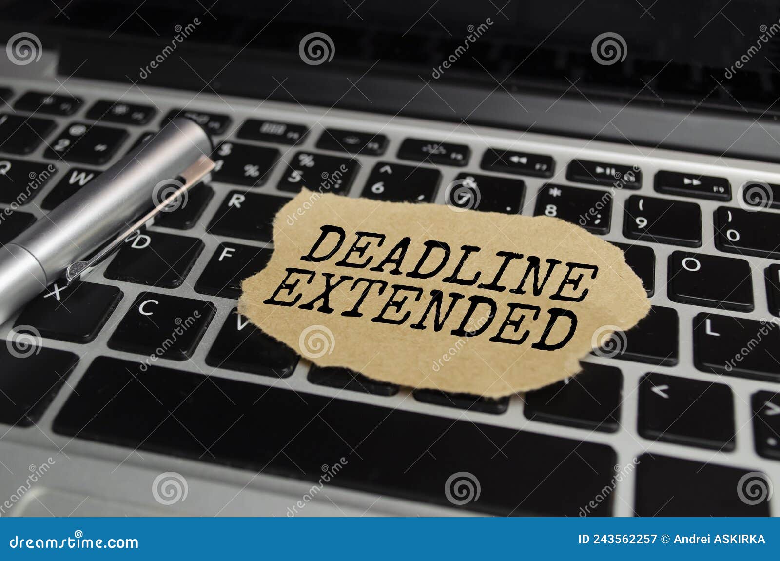 Top View of Pen and Torn Paper Written with DEADLINE EXTENDED Stock ... Top View of Pen and Torn Paper Written with DEADLINE EXTENDED Stock ...