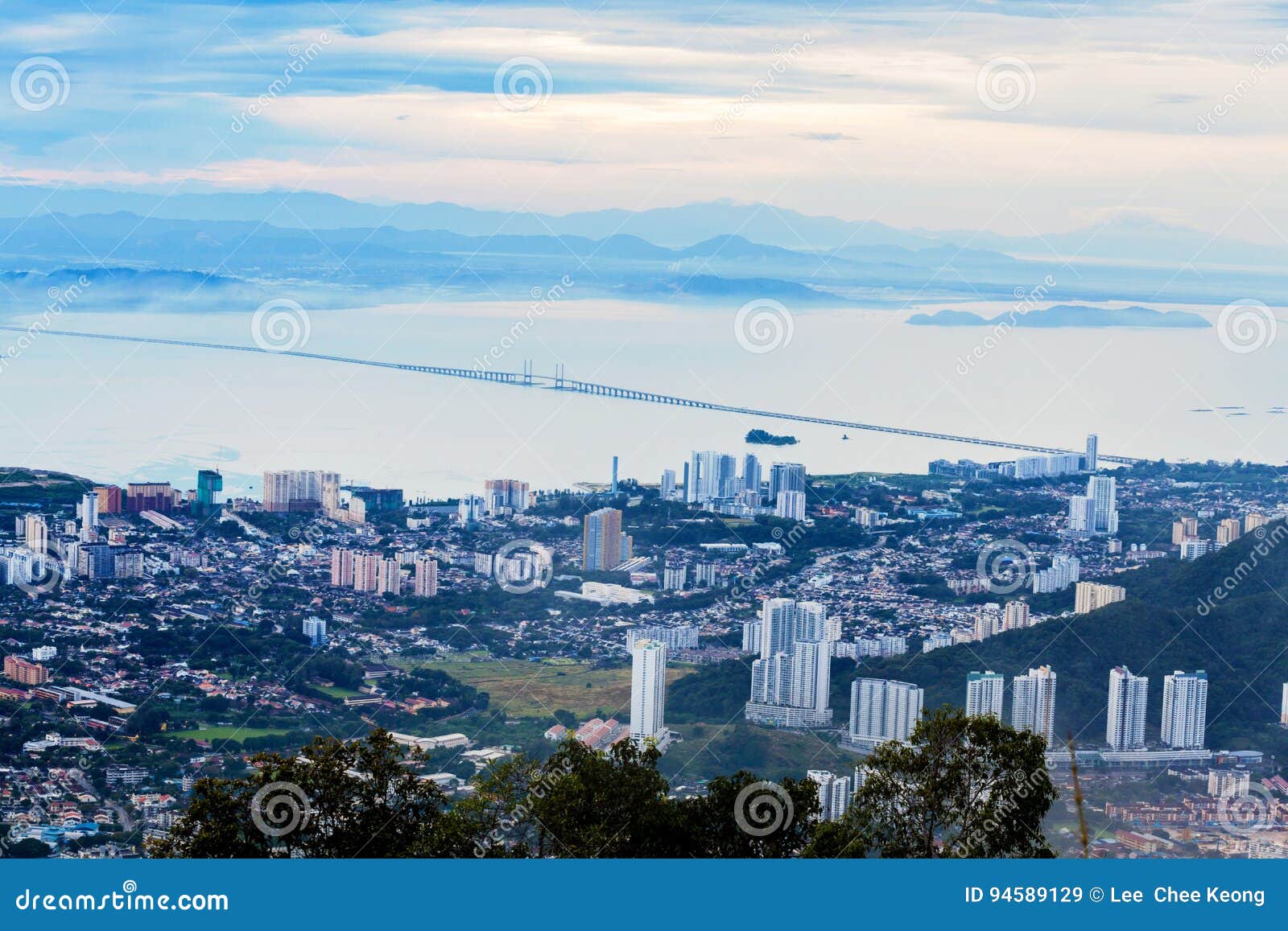 On Top View Penang Hill View of Sunrise for Background Stock Image ...