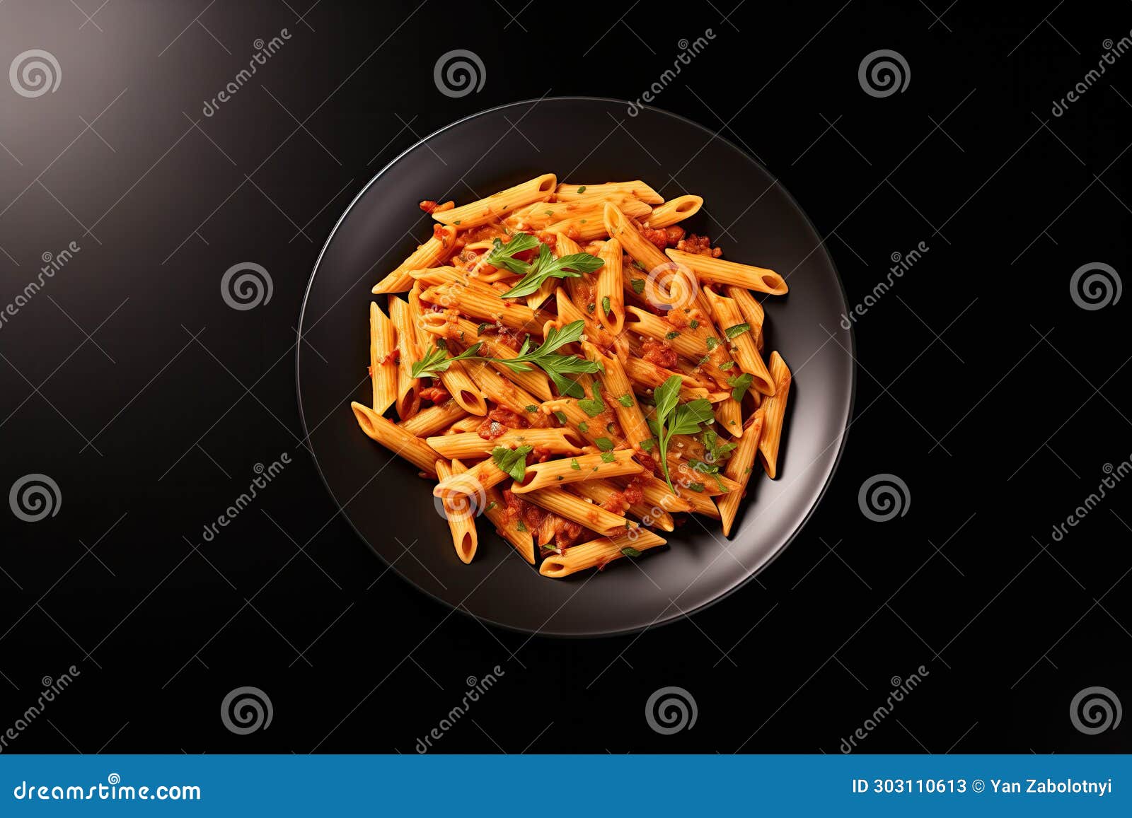Top View Penne Rigate Pasta Isolated On White Background. Aesthetic ...