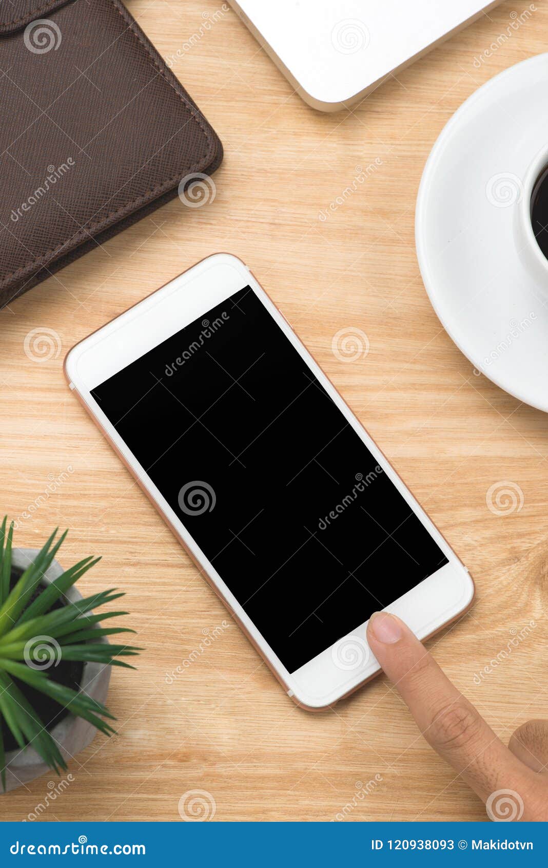 Top View of People are Using the Mobile Phone As a Blank Screen Stock ...