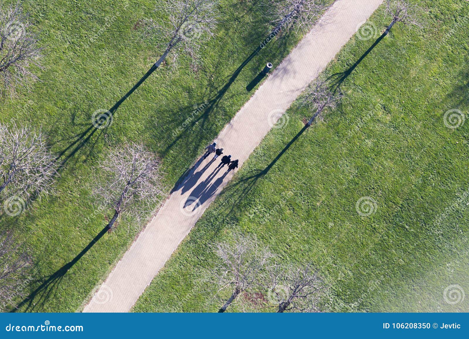 Top View of People Walking in Park Stock Photo - Image of sunlight ...