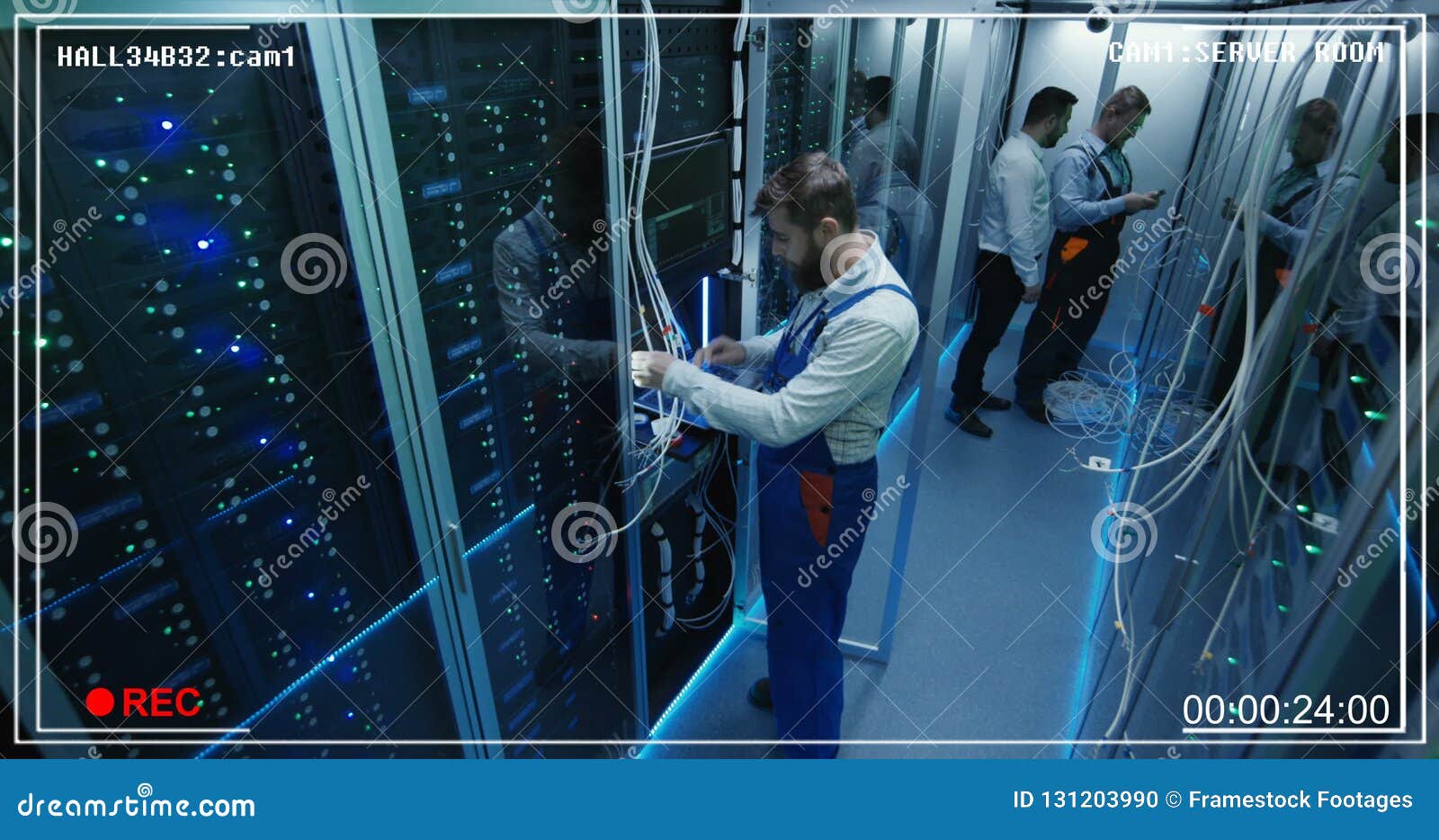 Top View, People Work in the Data Center in the Server Room Stock ...