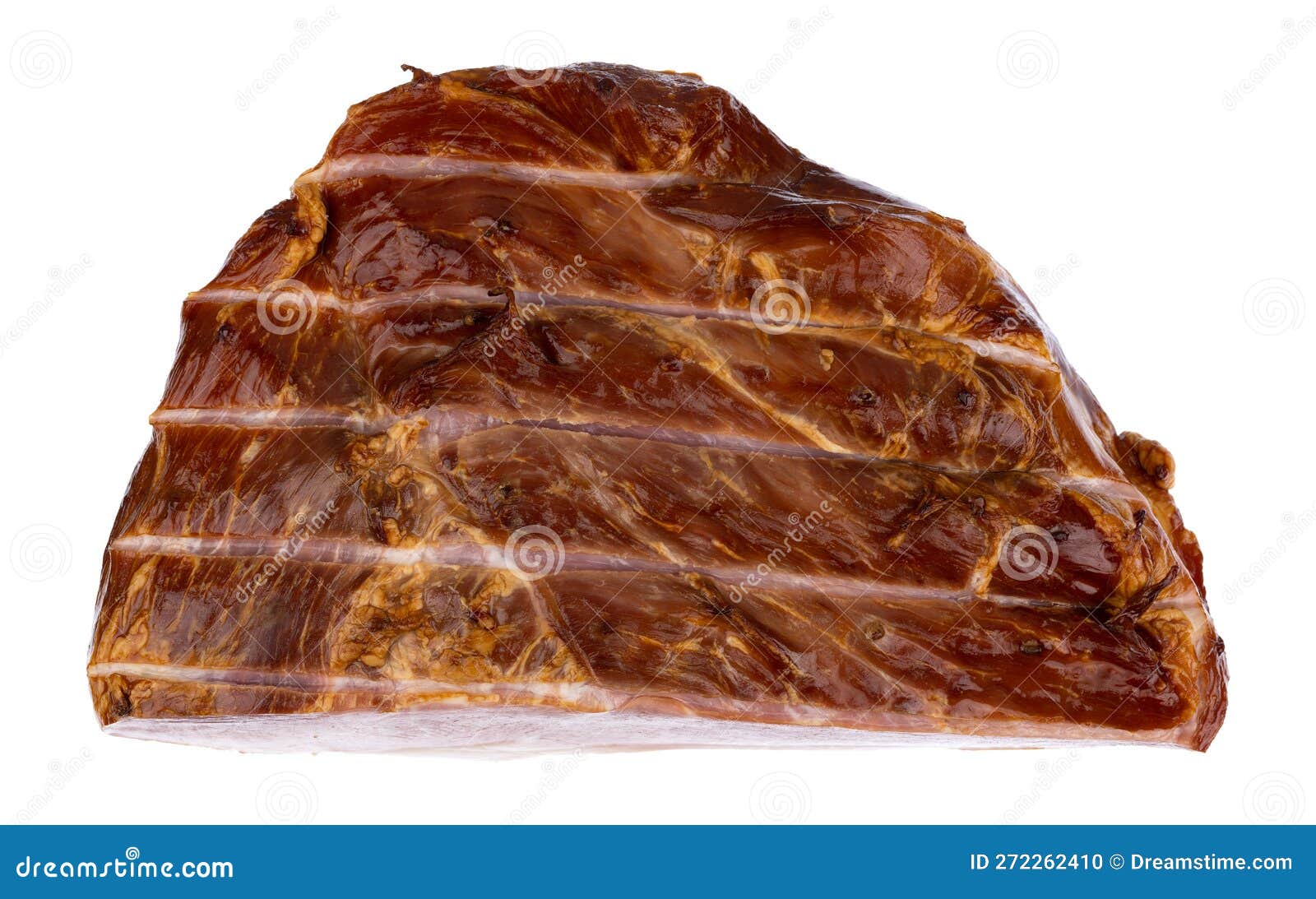 Top View of a Perfectly Cooked Ham Isolated on a White Background Stock ...