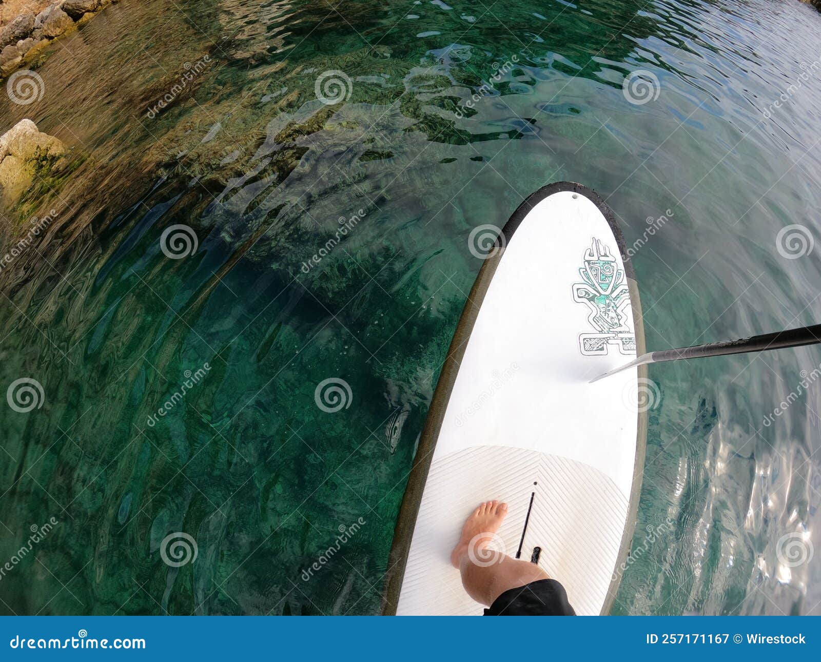 Top View of a Person Surfing Standing on the Board Editorial ...
