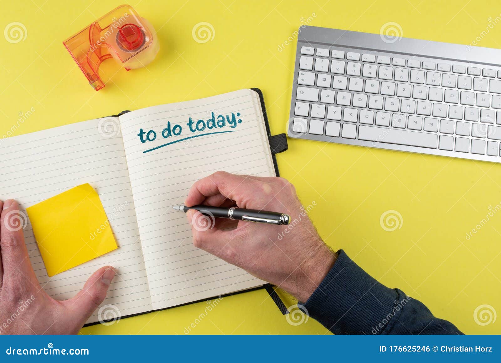 Top View of Person Writing To-do List on Notebook Stock Photo - Image ...
