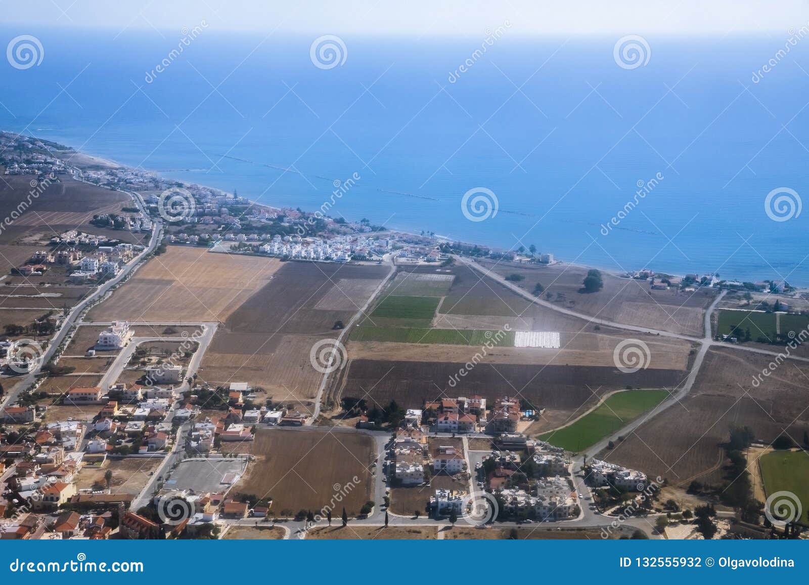 Top View of a Pervolia Village, Cyprus Stock Photo - Image of landscape ...