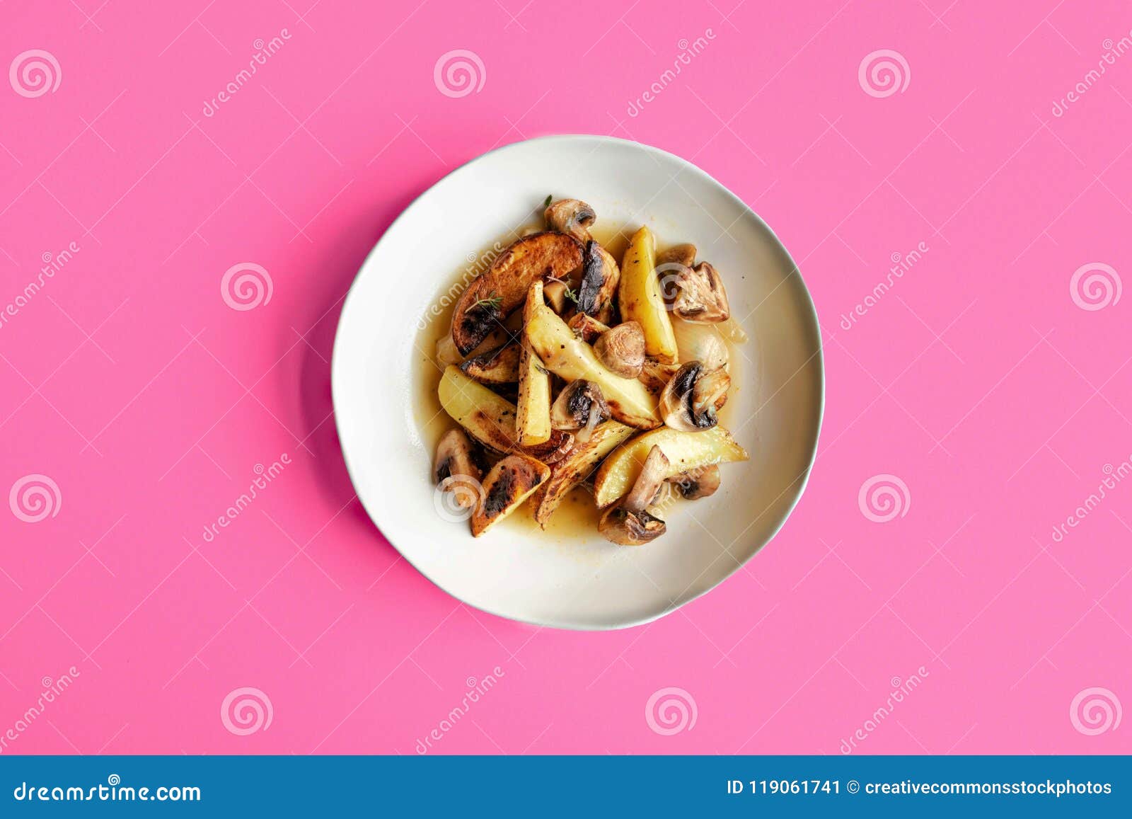 Top View Photo Of Dish On White Plate Picture. Image: 119061741