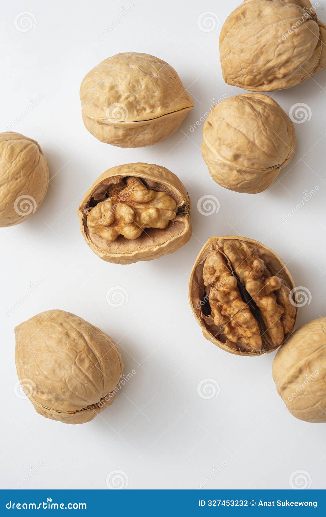 Top View Photo of Group Walnuts in Their Shells Stock Photo - Image of ...