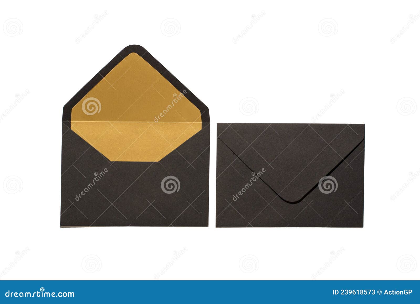 Top View Photo of Two Open and Closed Stylish Black Envelopes on ...