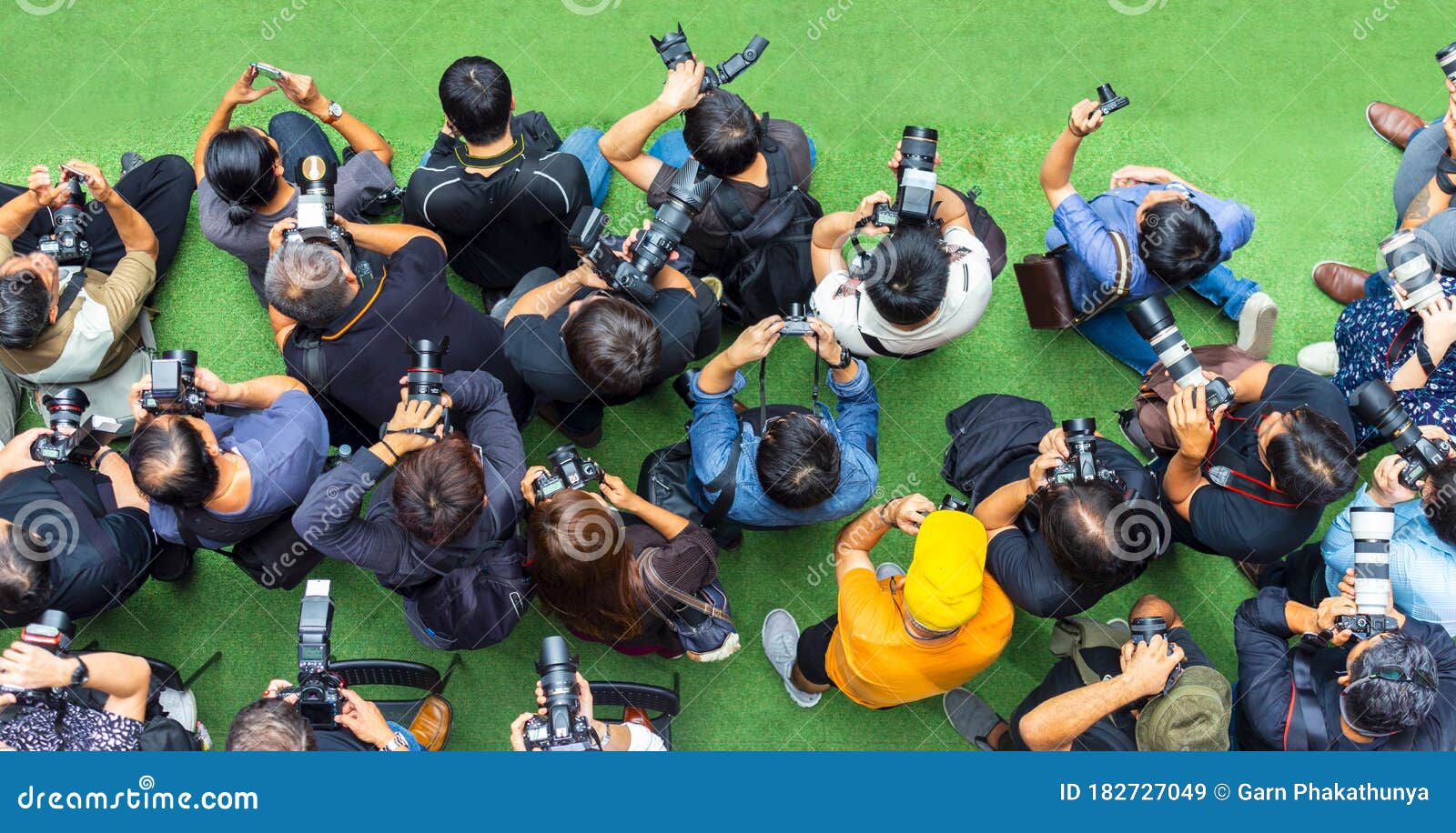 Top View of Photographer Work for Event Editorial Stock Image - Image ...