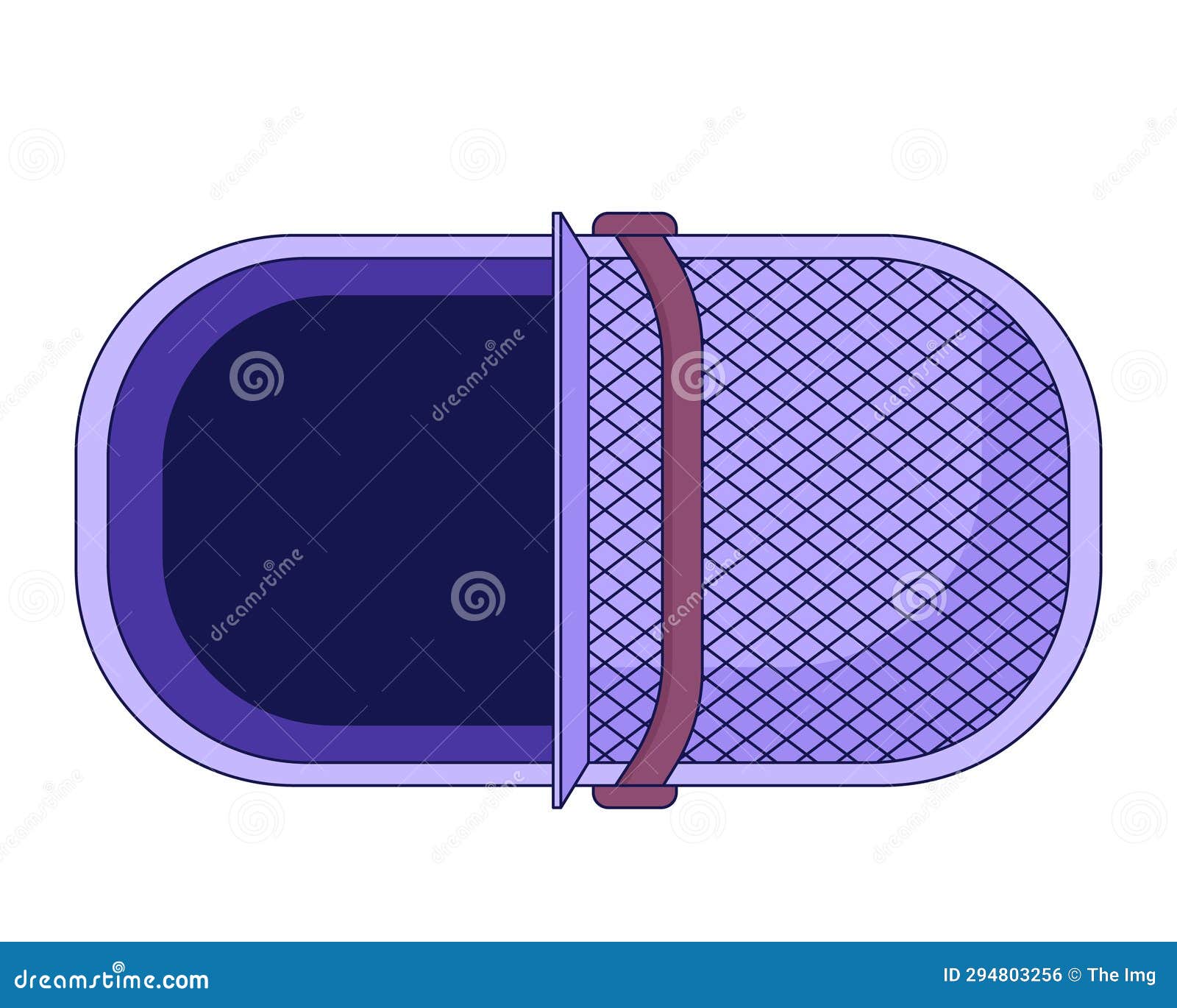 Top View Picnic Basket 2D Linear Cartoon Object Stock Illustration ...
