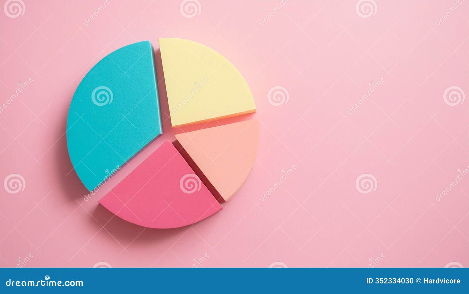 Top View Pie Chart With 5 Segments, Perfect For Visual Data ...