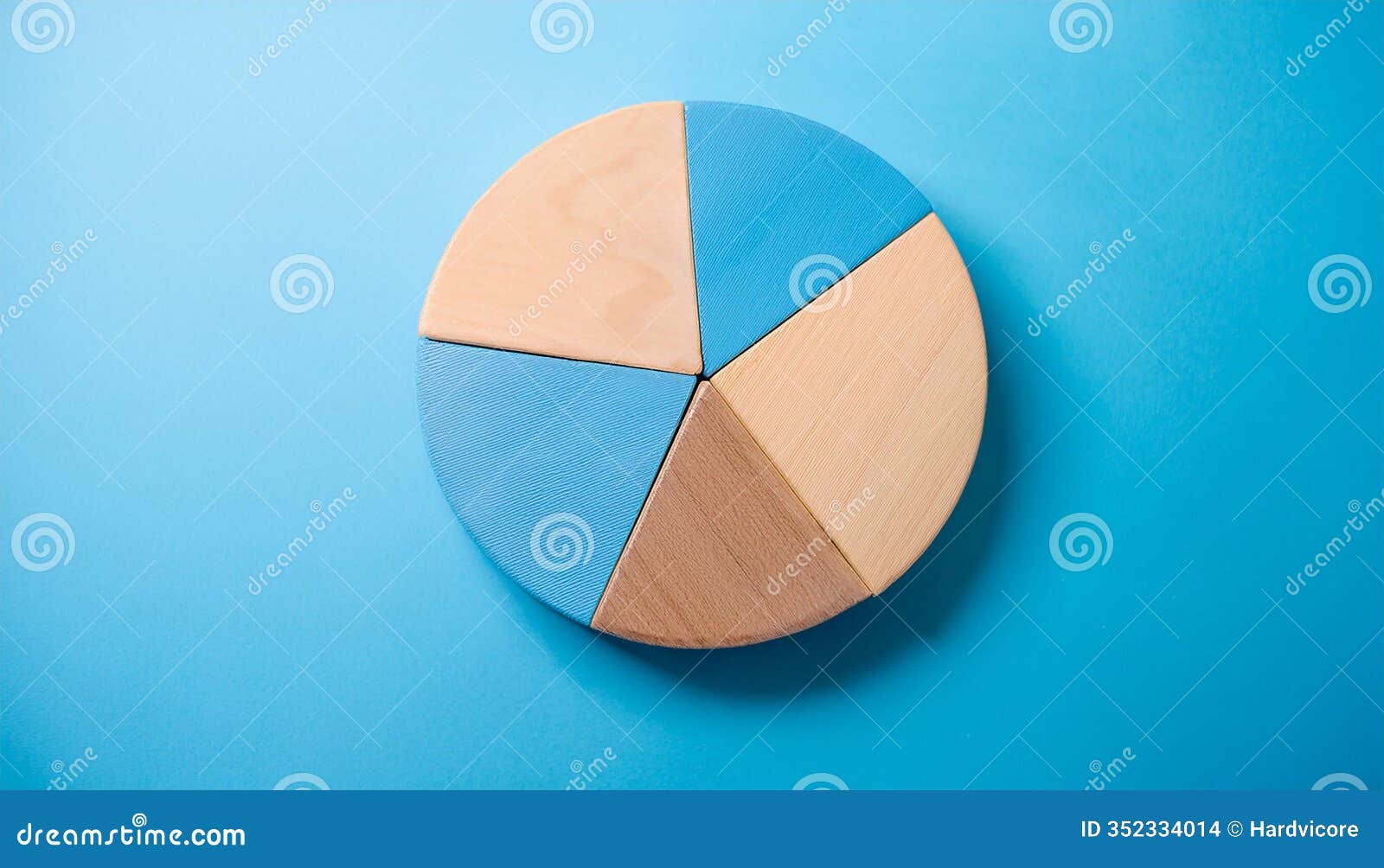 Top View Pie Chart With 4 Segments, Perfect For Visual Data ...