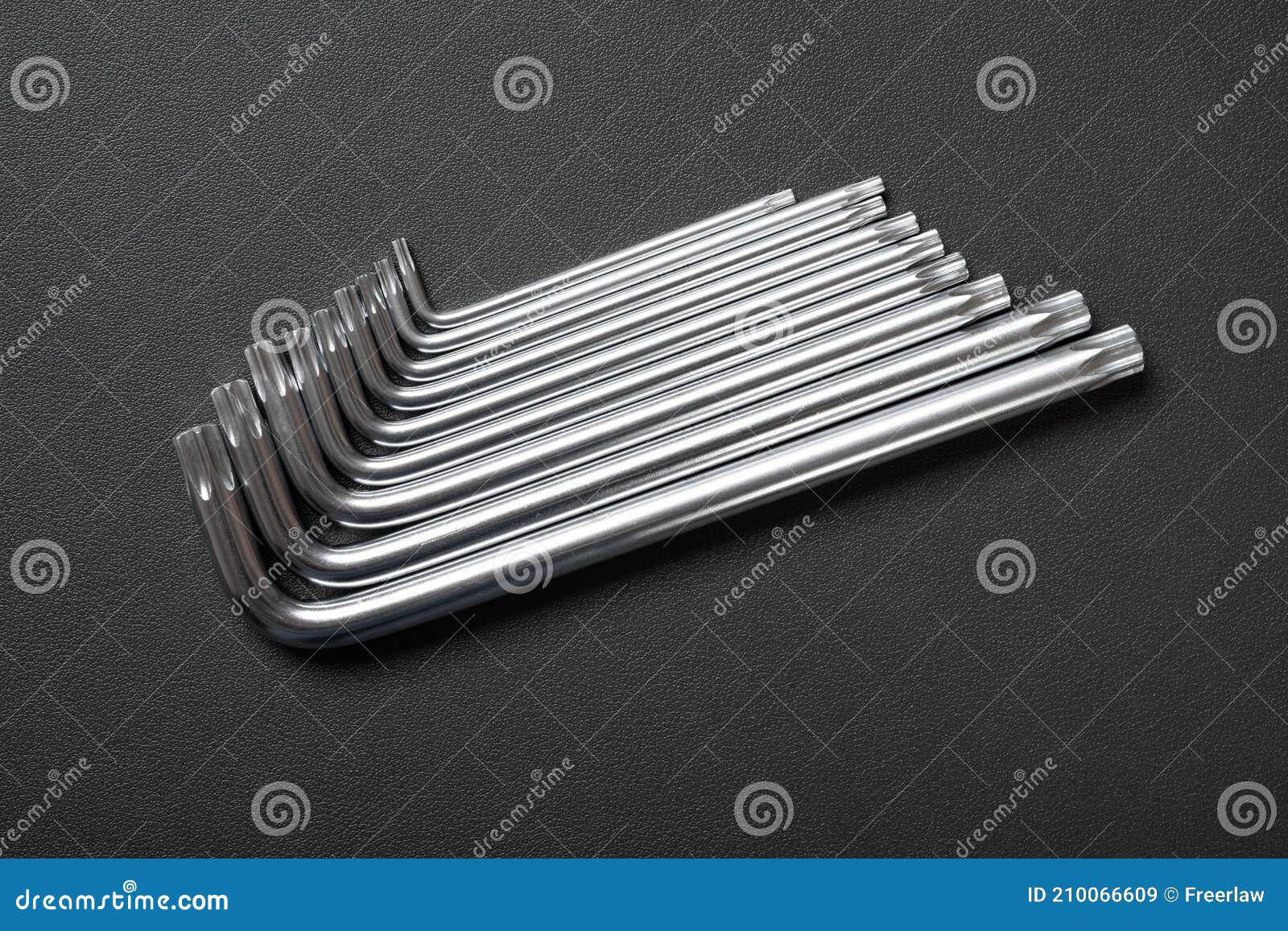 Top View 9 Piece Torx Key Set on a Dark Background Stock Image - Image ...
