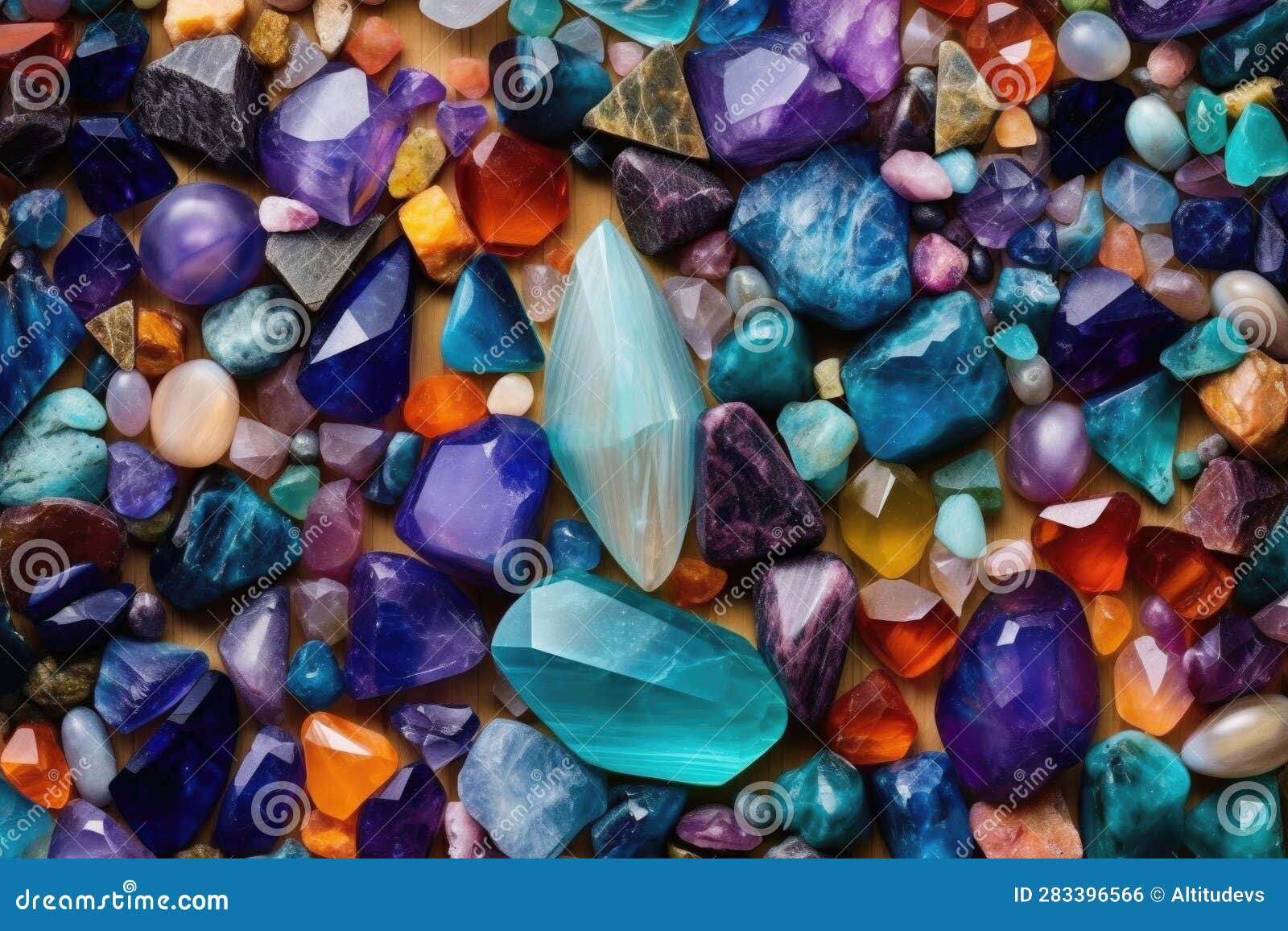 Top View of a Pile of Assorted Gemstones and Crystals Stock ...