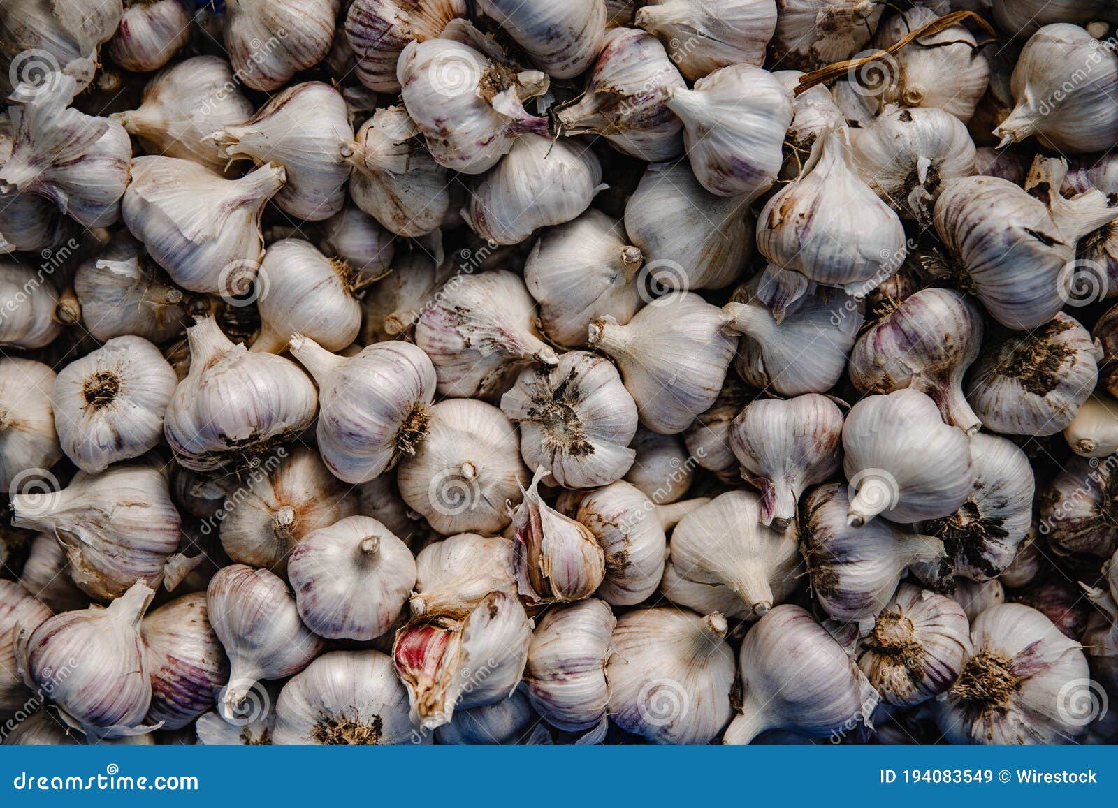 Top View of a Pile of Garlic Stacked on Top of Each Other Stock Image ...