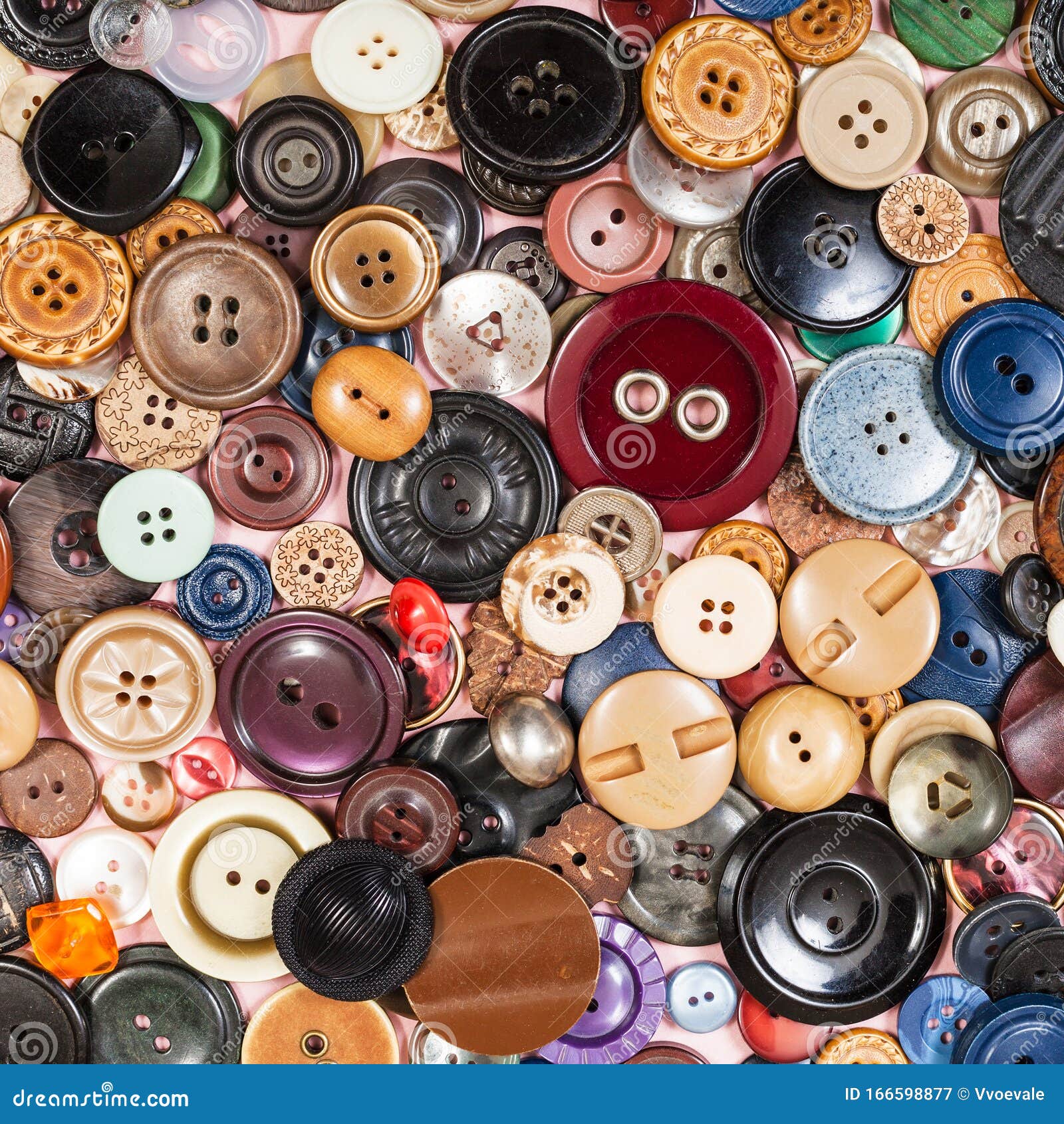 Top View of Pile of Many Various Buttons Stock Image - Image of ...