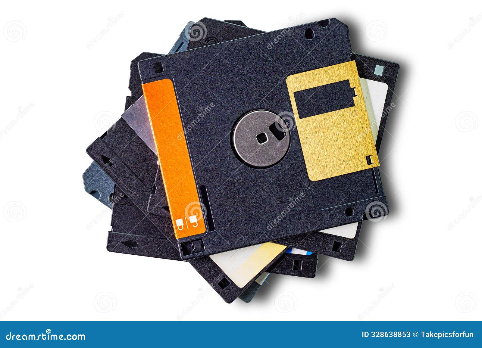 Top View Pile of Old Storage Technology Diskette for Old Compute Stock ...