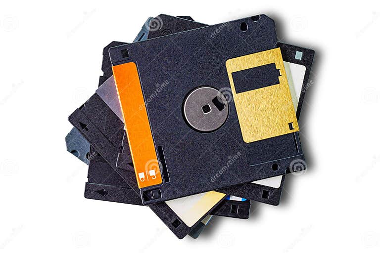 Top View Pile of Old Storage Technology Diskette for Old Compute Stock ...