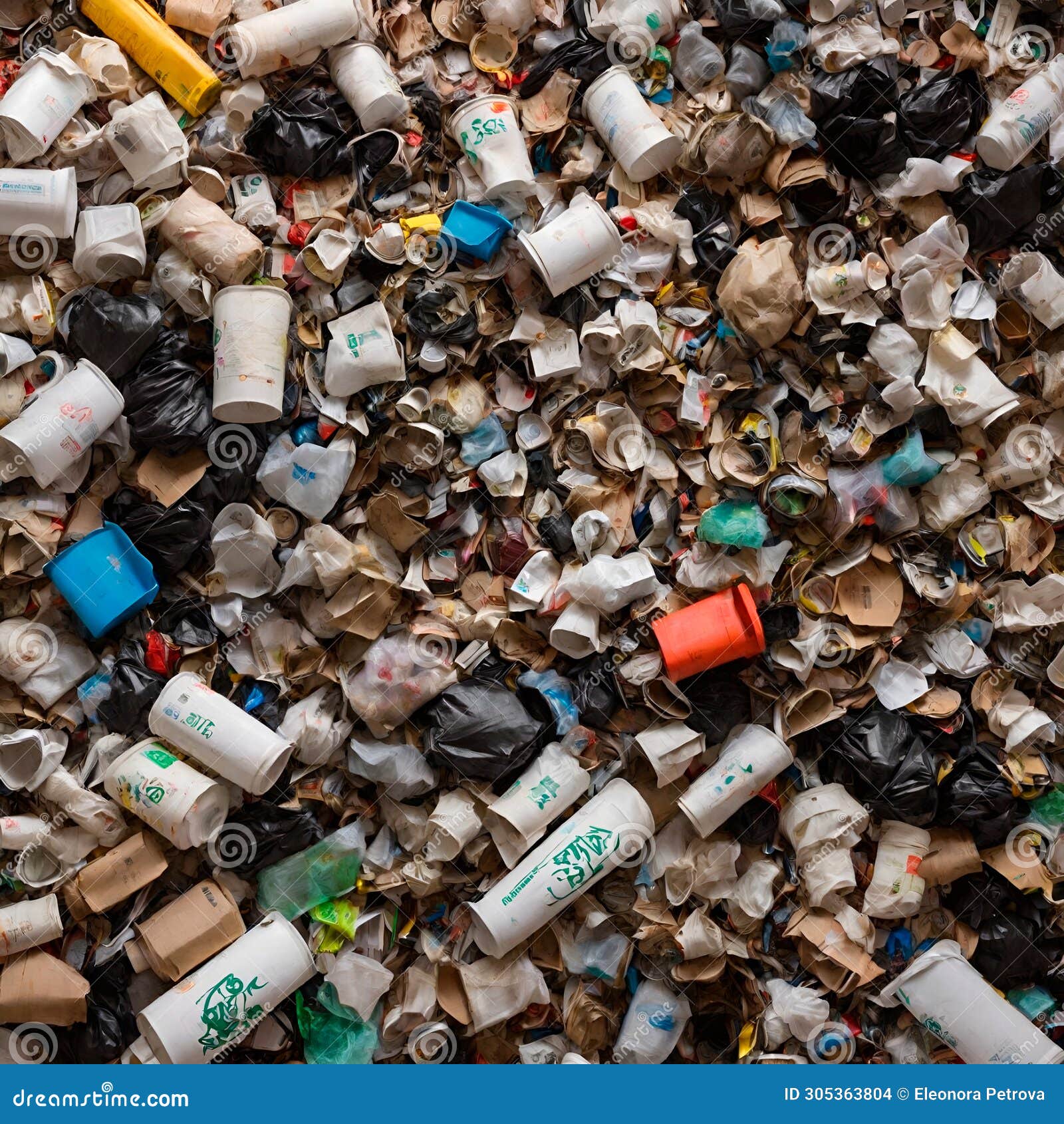 Top View of a Pile of Used Plastic Waste. AI Generated Stock ...