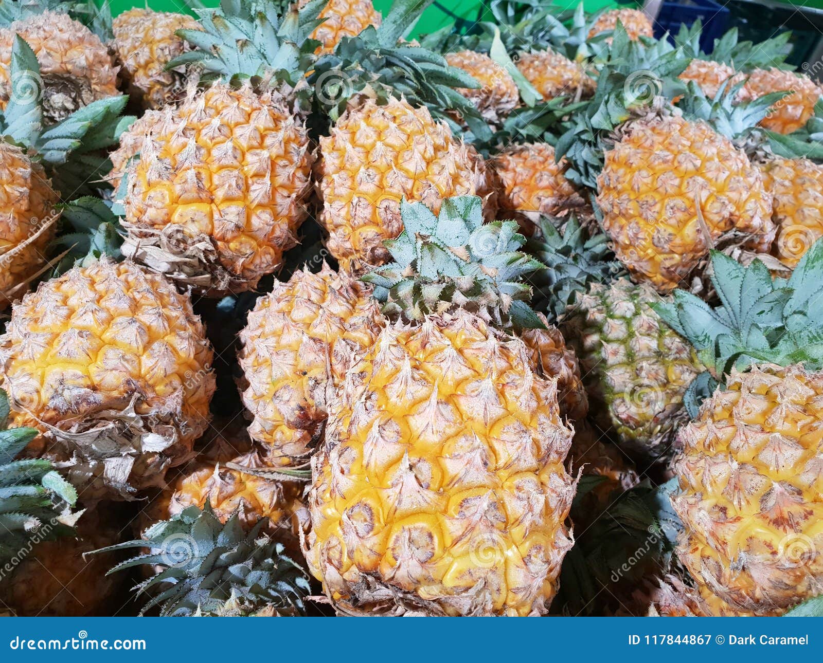 Top View of Pineapple As a Background. Stock Image - Image of detail ...