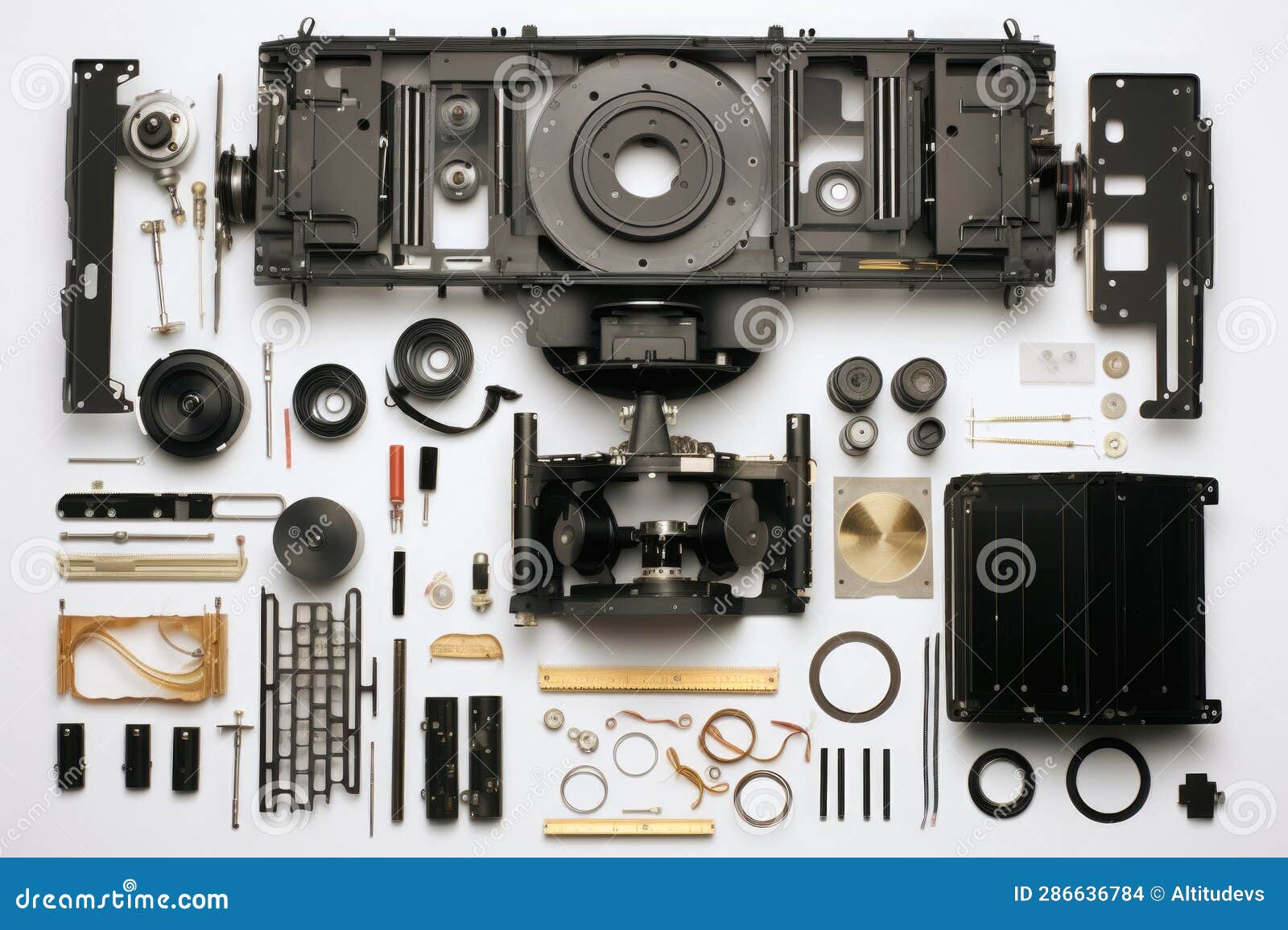 Top View of Pinhole Camera Components Layout Stock Illustration ...