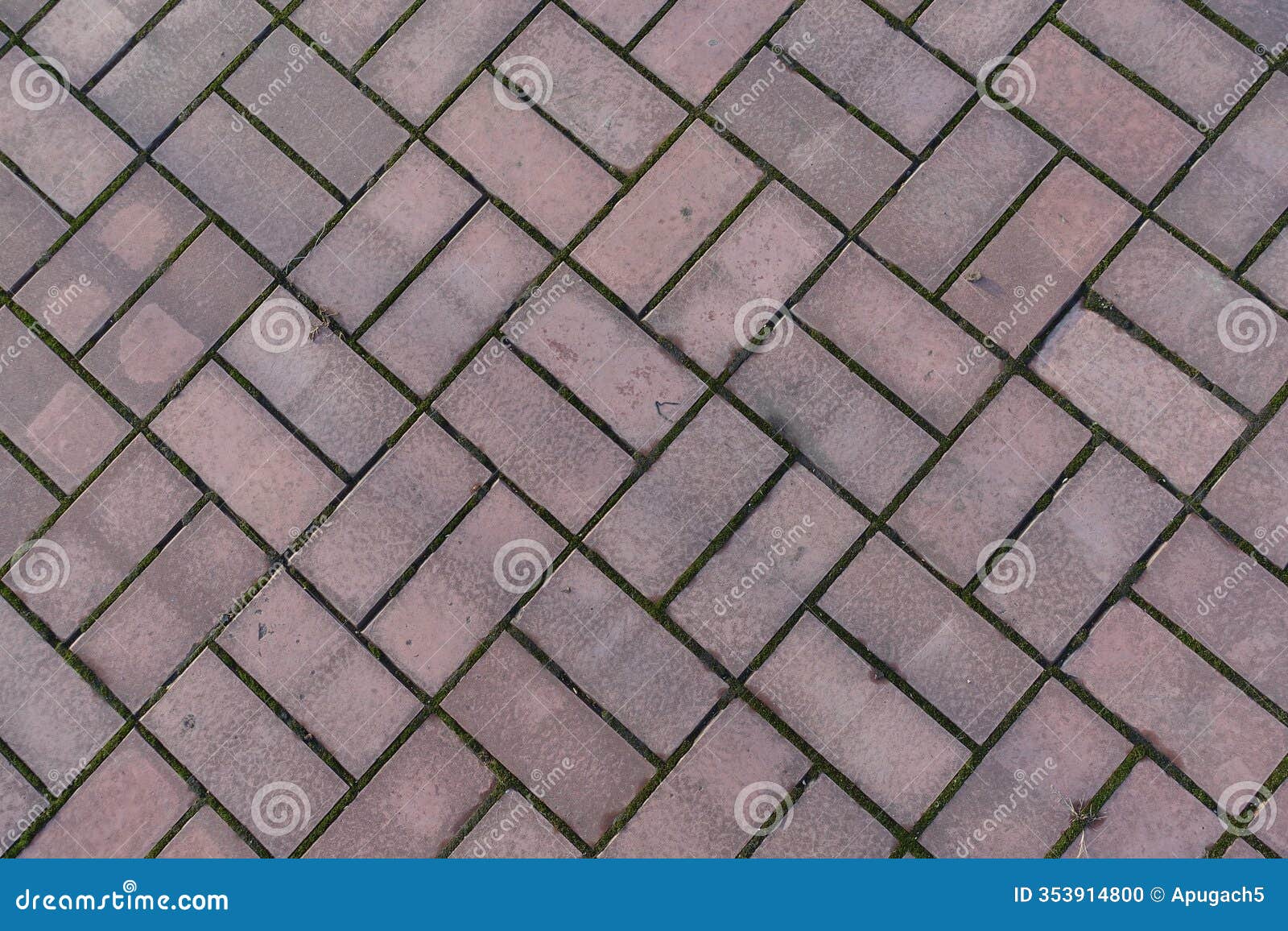 Top View of Pink Concrete Pavement with Double Basket-weave Layout ...