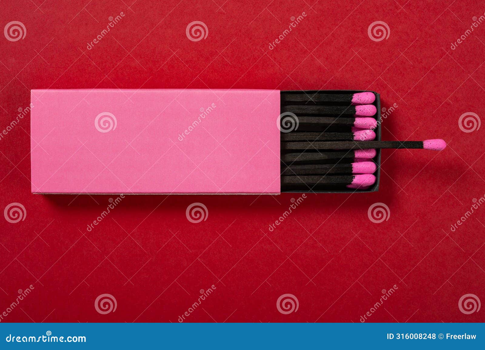 Top View Pink Matchbox on Red Background Stock Photo - Image of sulphur ...