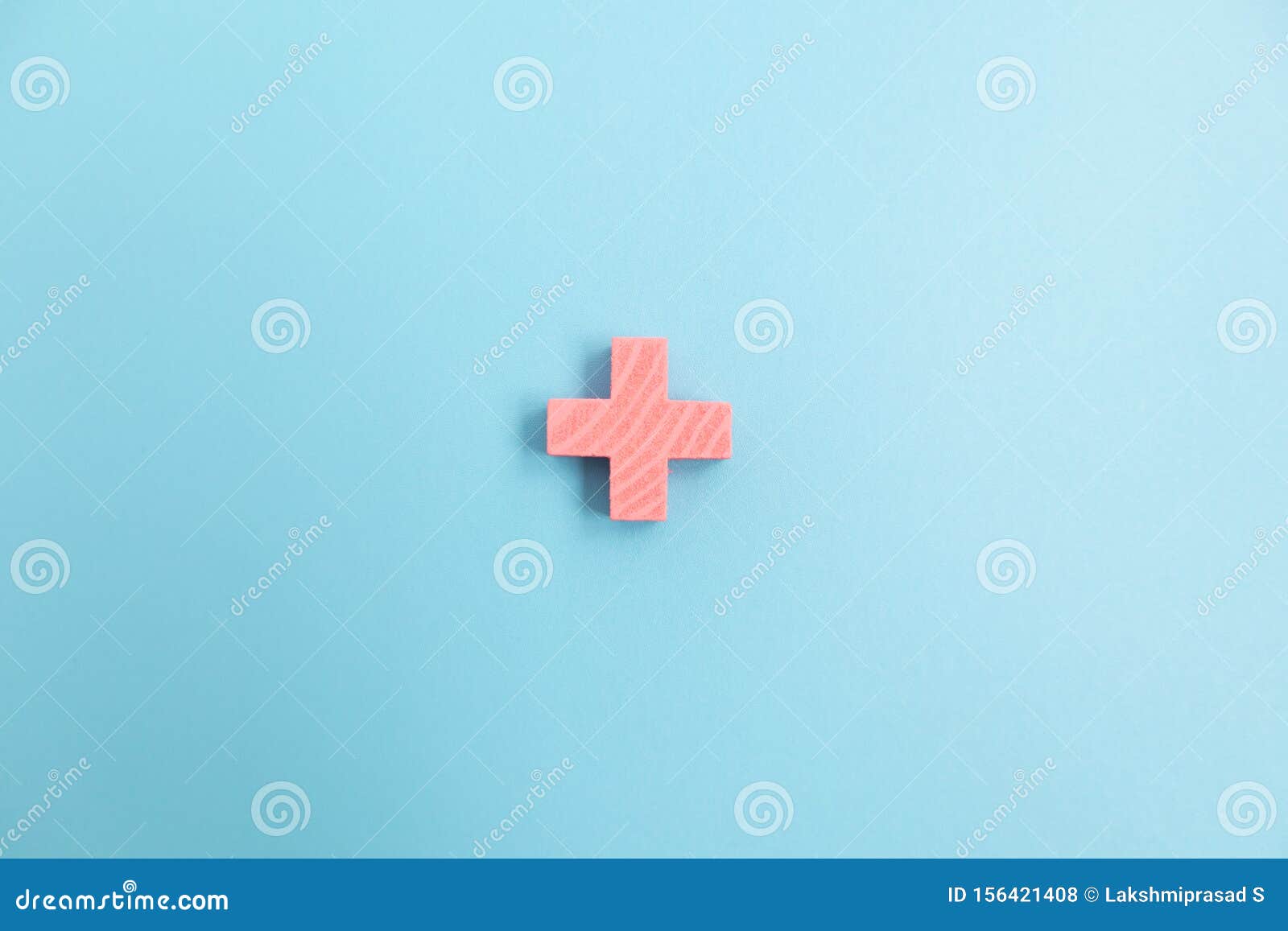 Top View of Pink Plus Sign on Blue Color Background Stock Photo - Image ...