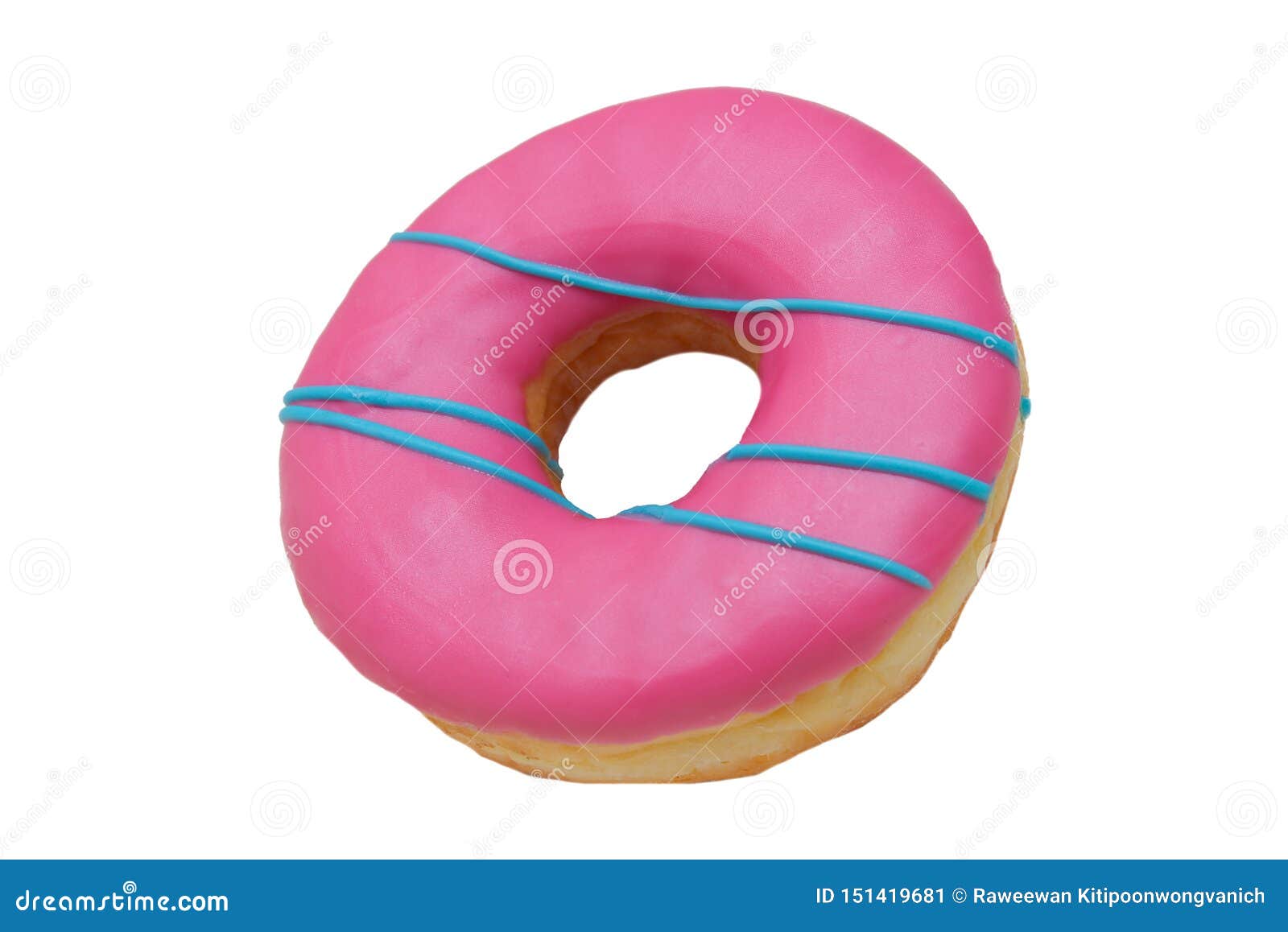 Top View of Pink Sugar Coated Donuts Isolated on White Stock Image ...