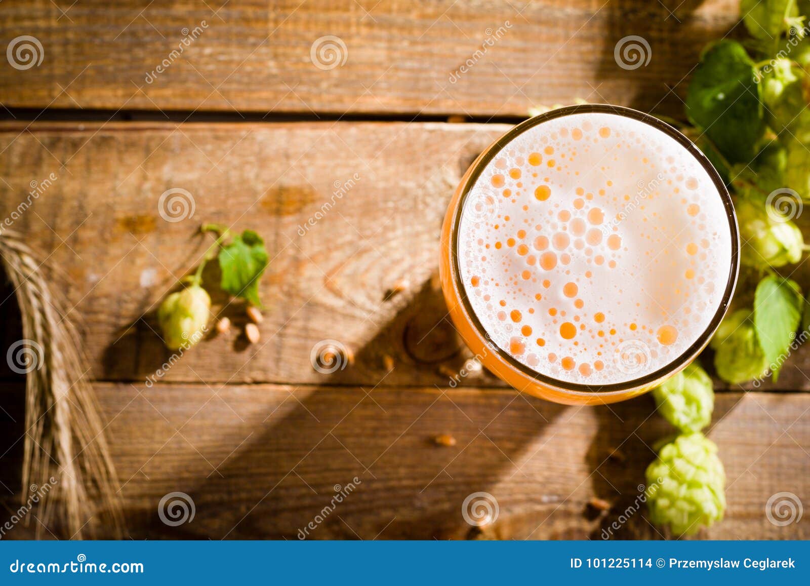 Top view on pint of beer stock photo. Image of brewery - 101225114