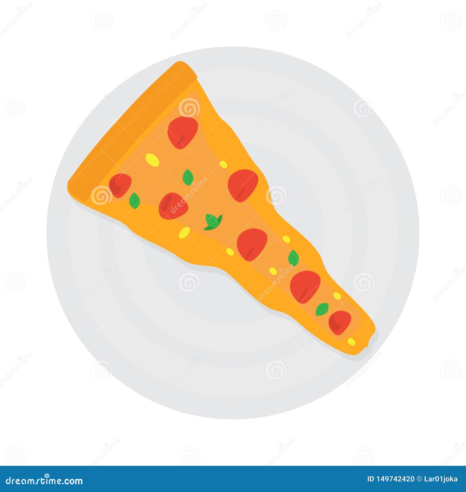 Top view of a pizza slice stock vector. Illustration of slice - 149742420