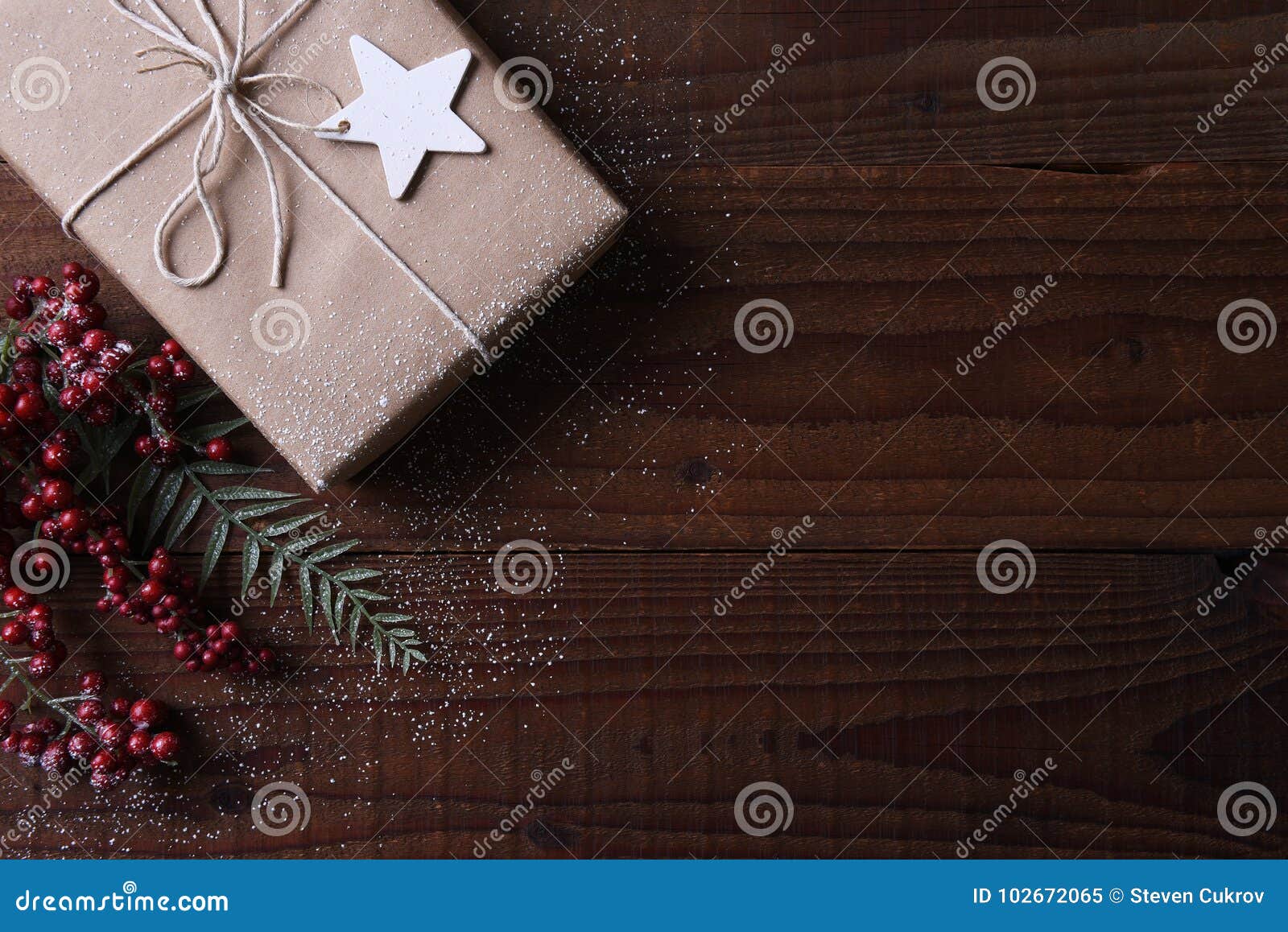 Plain Brown Paper Christmas Present Tied with String Stock Image ...
